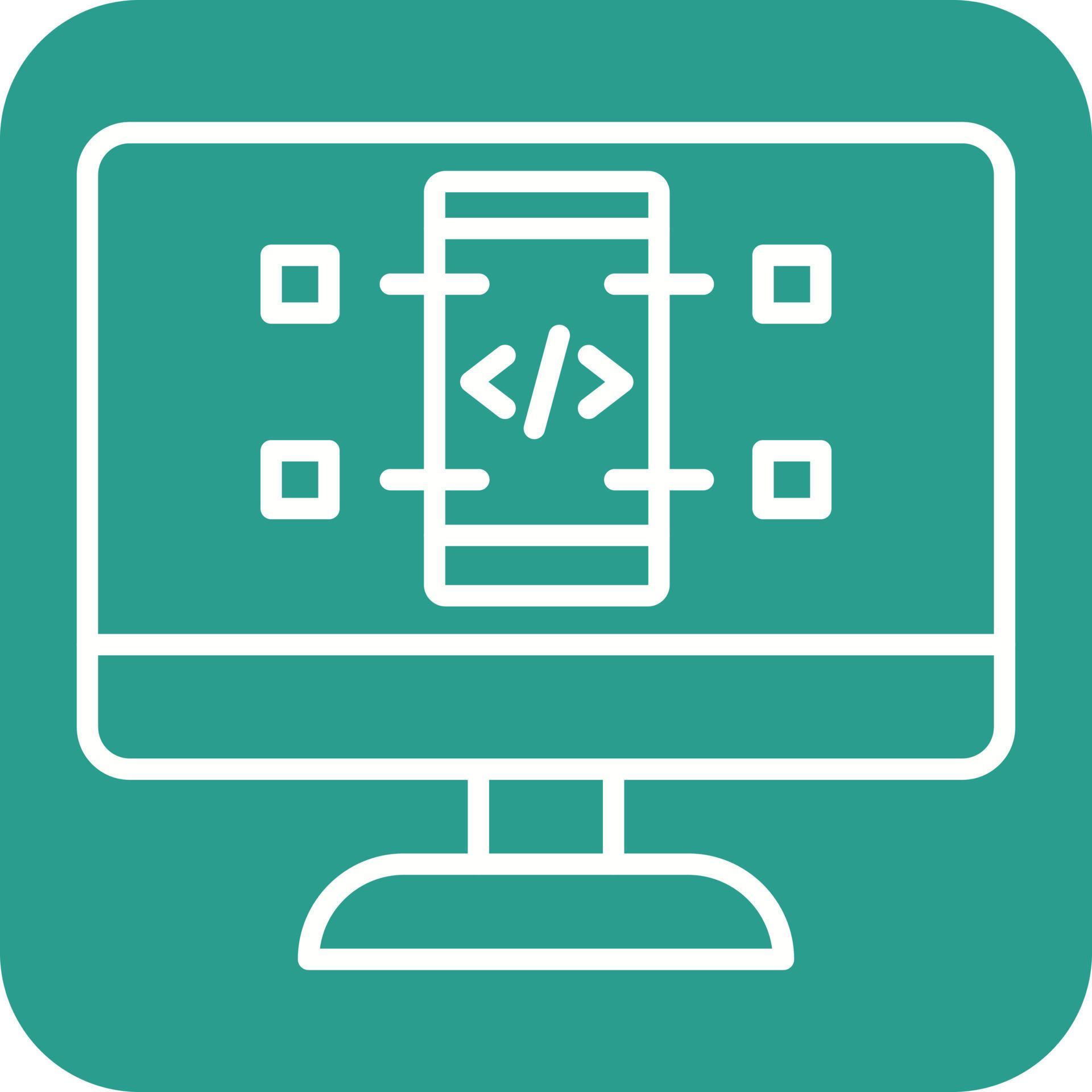 Software Development Line Round Corner Background Icons 14661831 Vector ...