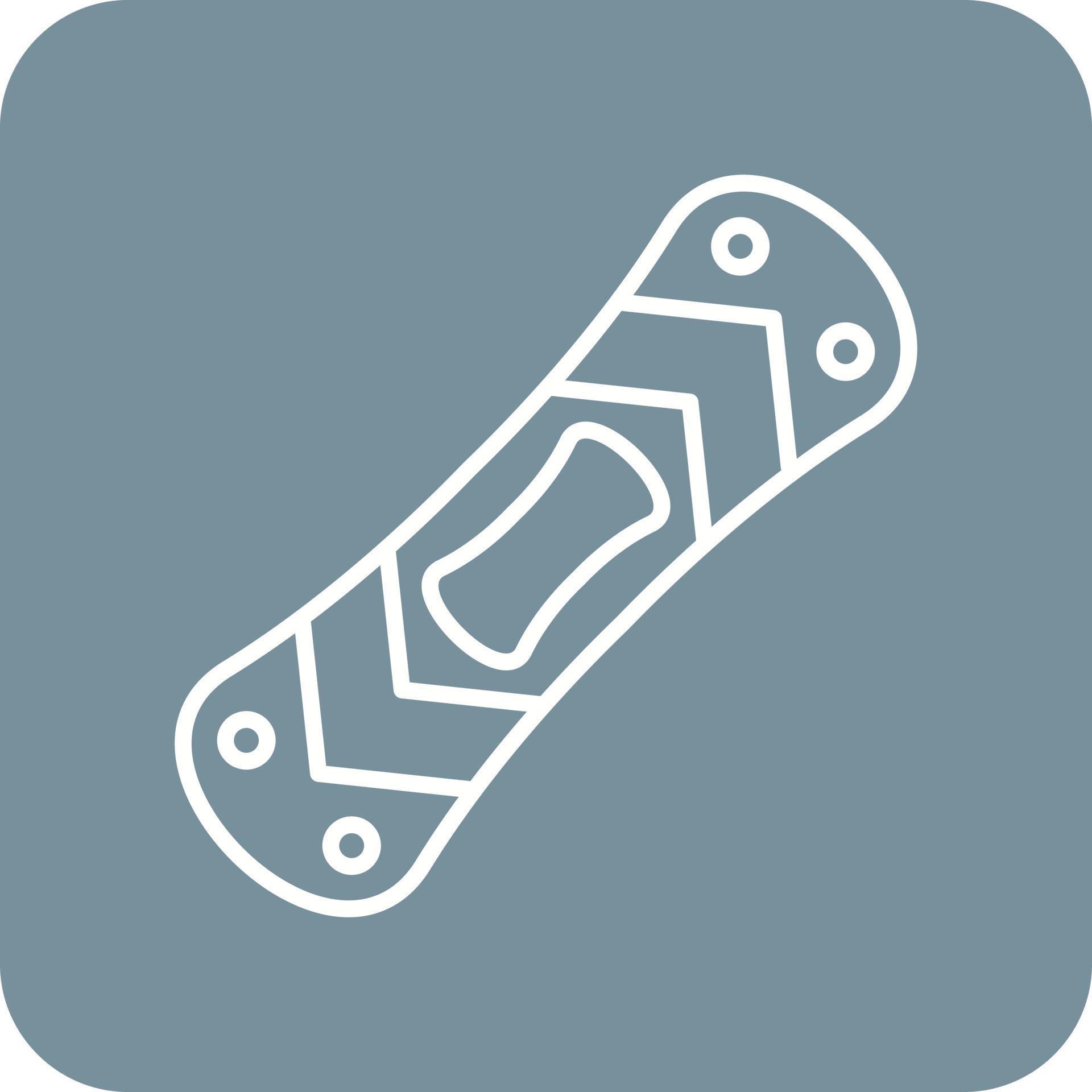 Snowboard Line Round Corner Background Icons 14662207 Vector Art at ...