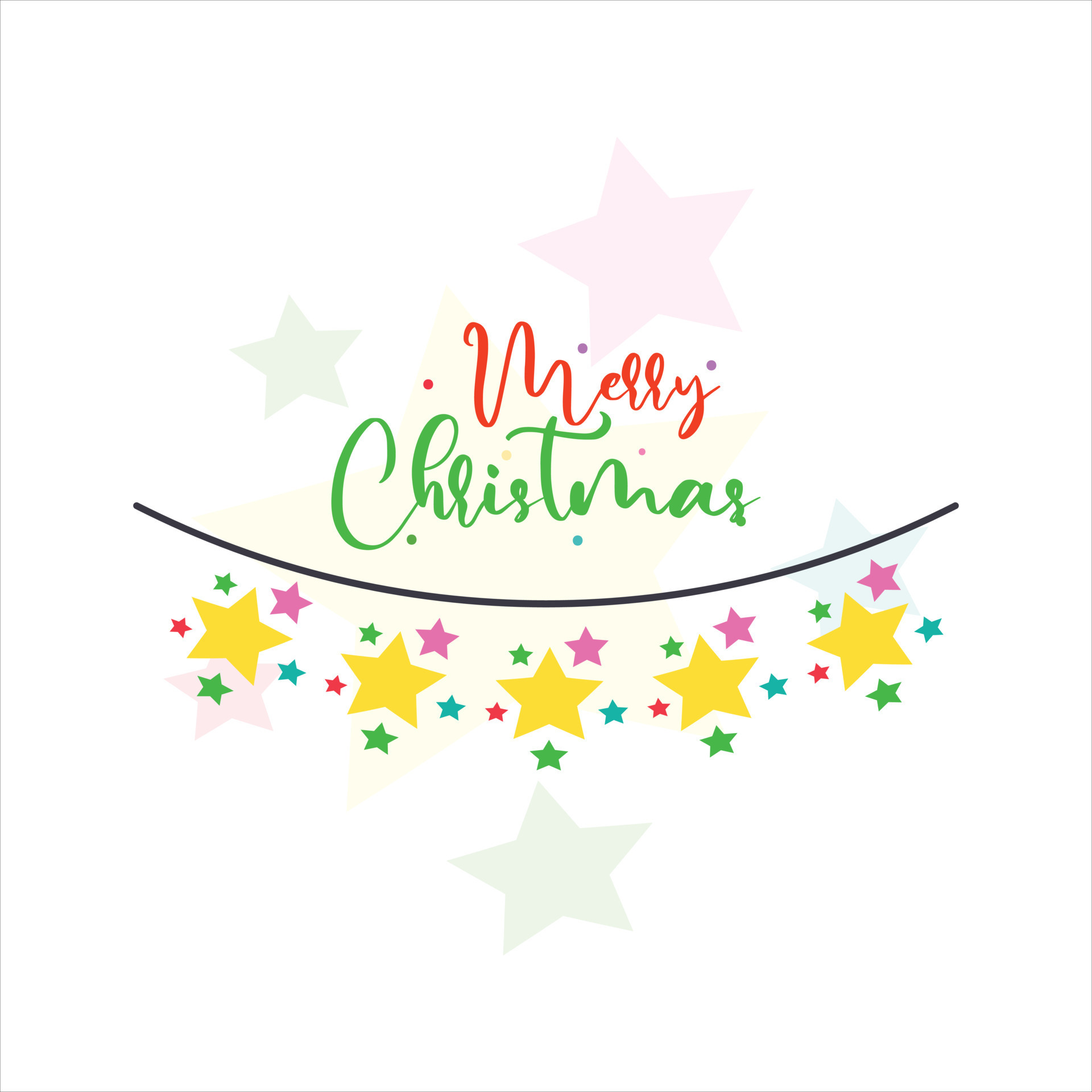Merry Christmas with a star decoration 14663264 Vector Art at Vecteezy