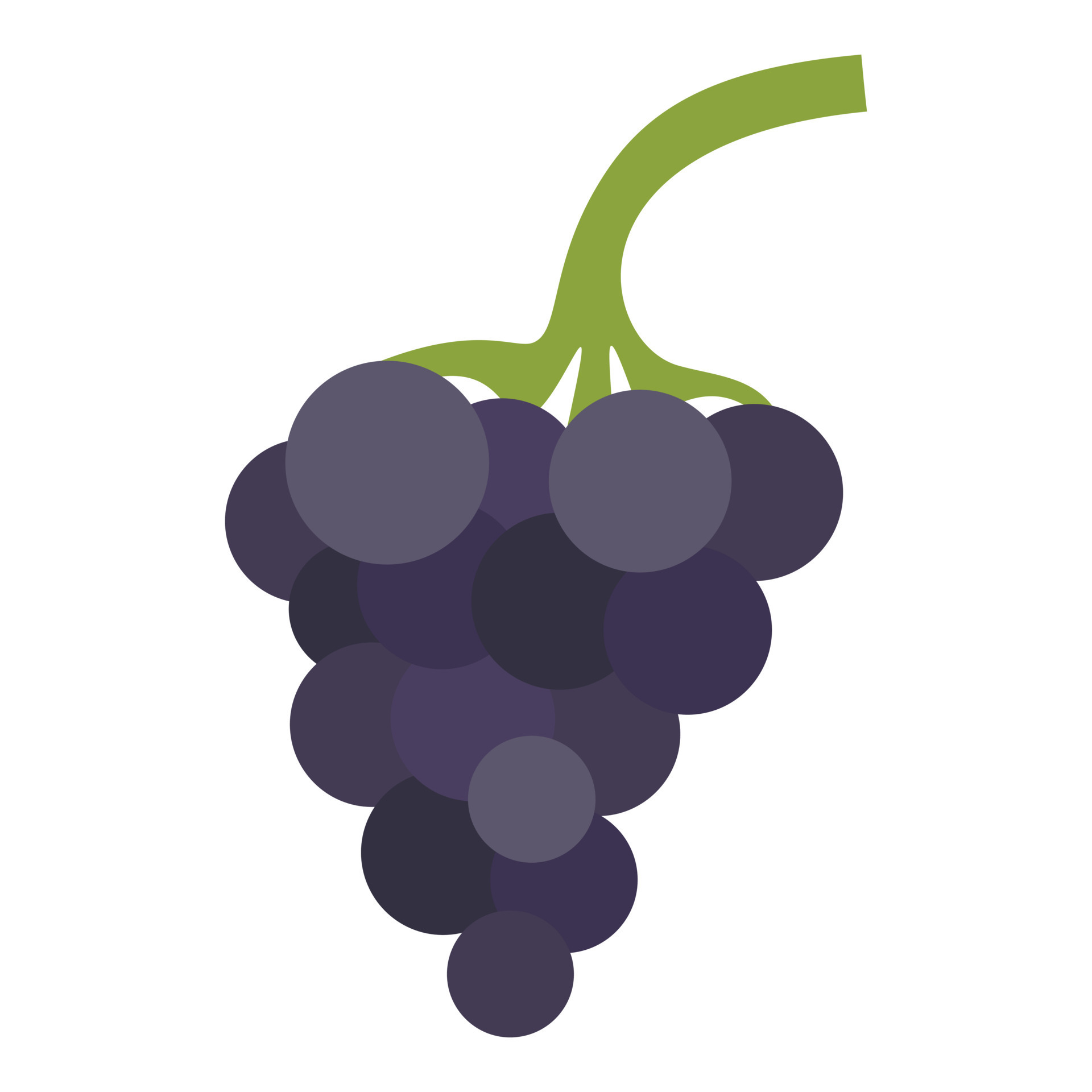 Bunch of grapes icon, flat style 14668125 Vector Art at Vecteezy