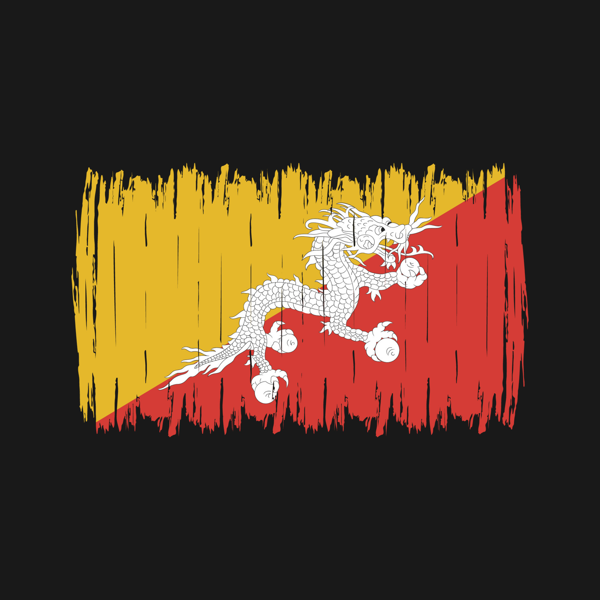 Bhutan Flag Brush 14668219 Vector Art at Vecteezy