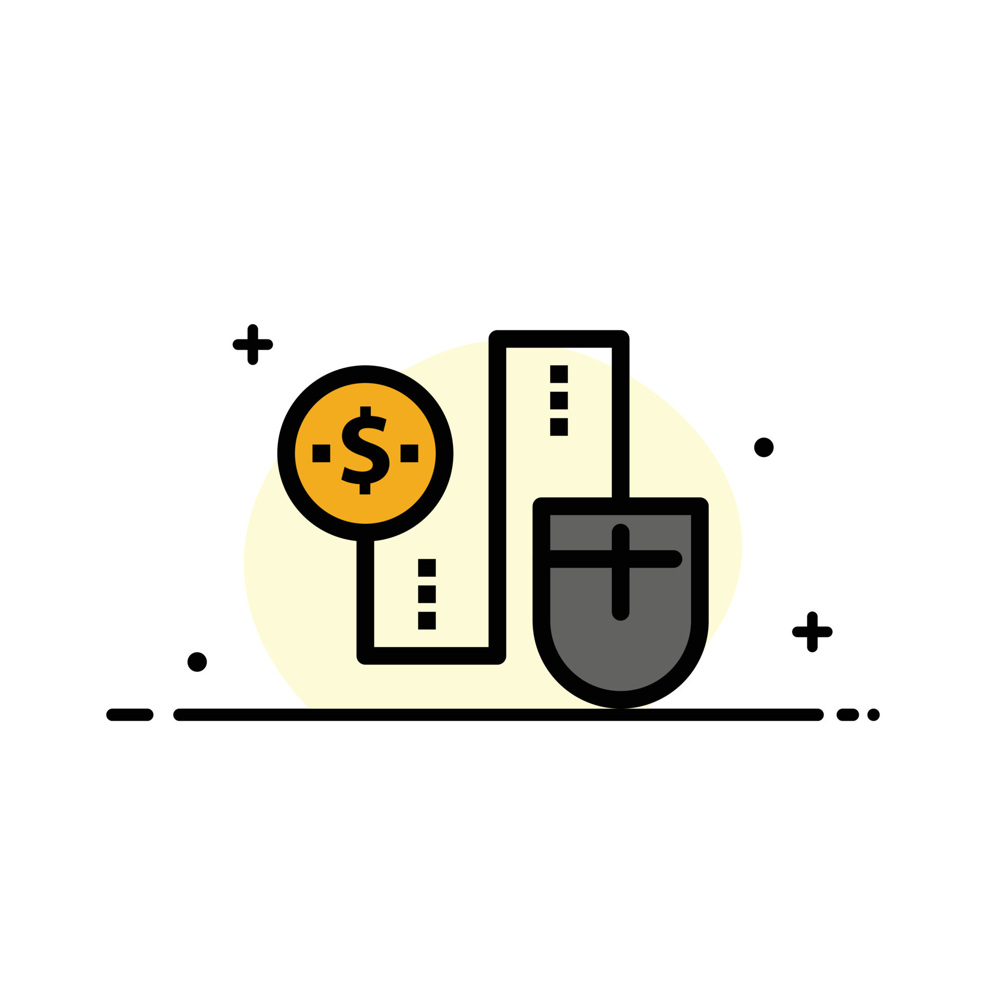 Mouse Connect Money Dollar Connection Business Flat Line Filled Icon Vector Banner Template