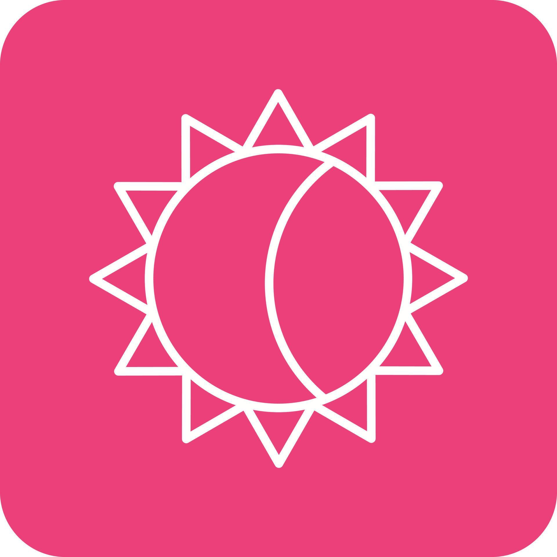 Solar Eclipse Line Round Corner Background Icons 14669912 Vector Art at ...