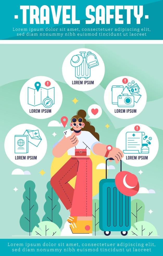 Tips For Traveling Safely Poster 14672467 Vector Art at Vecteezy Tips For Traveling Safely Poster 14672467 Vector Art at Vecteezy
