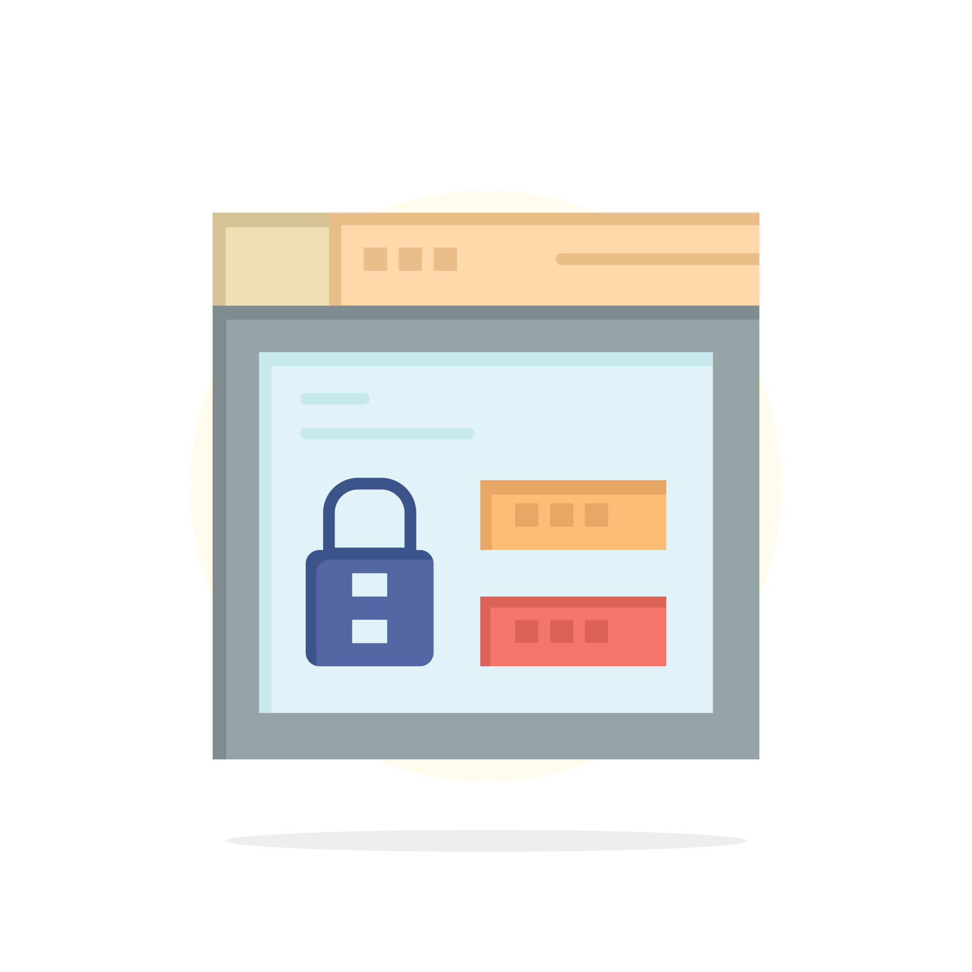 Browser Web Lock Code Abstract Circle Background Flat color Icon ...