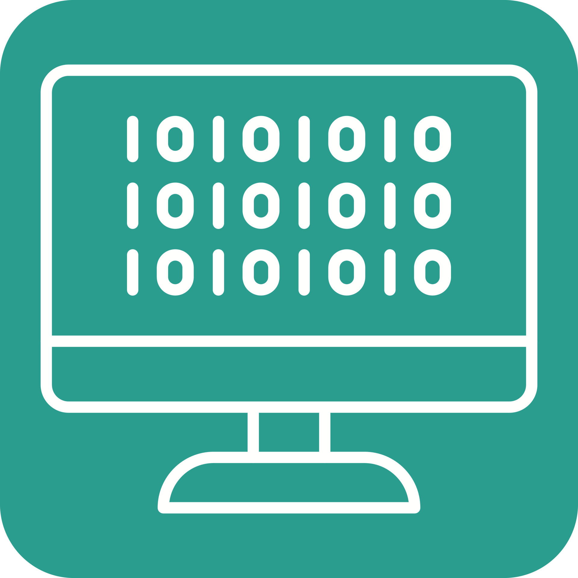 Binary Code Line Round Corner Background Icons 14674519 Vector Art At