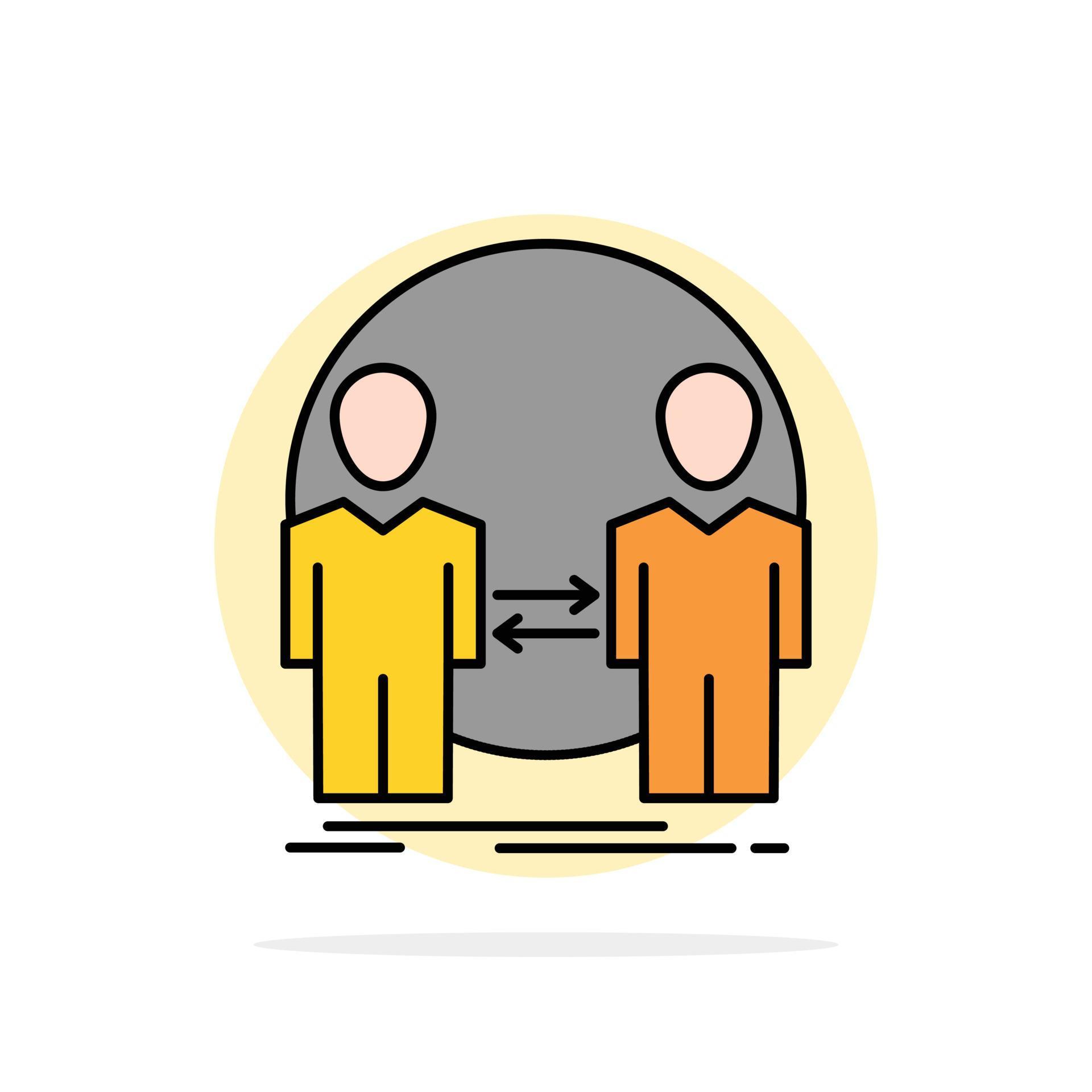 Man Clone User Identity Duplicate Abstract Circle Background Flat Color