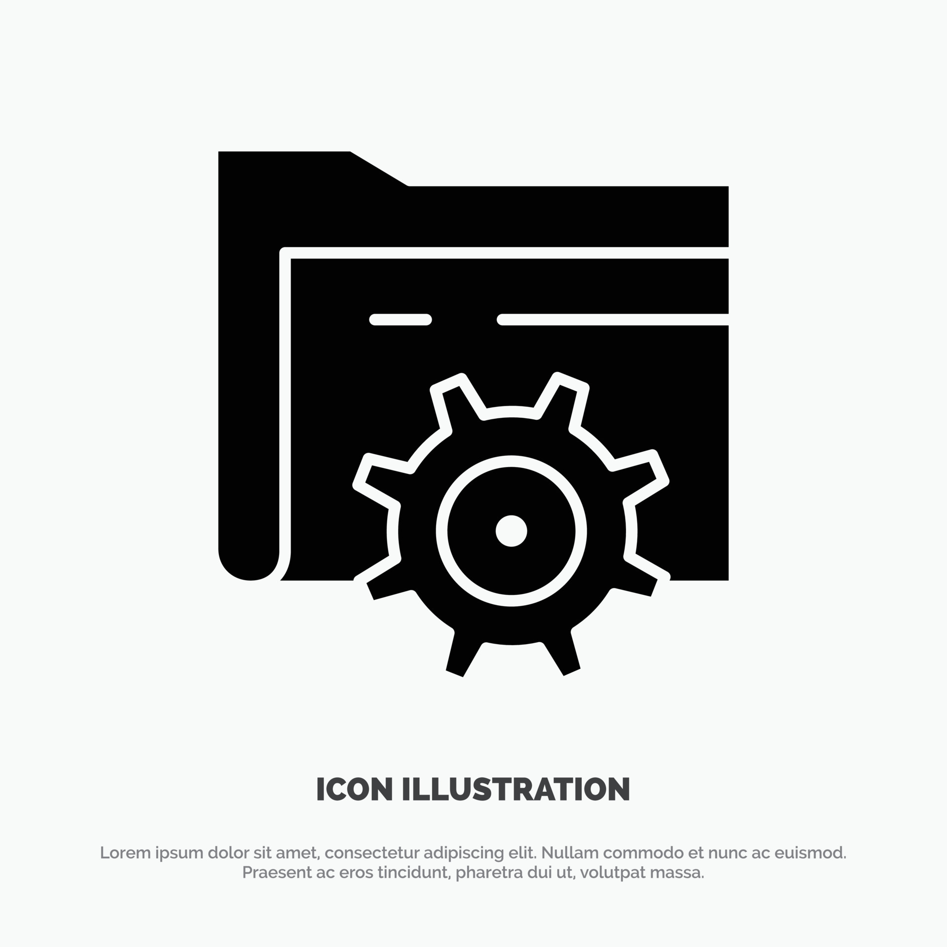 Folder Setting Gear Computing Solid Black Glyph Icon 14676077 Vector Art at Vecteezy