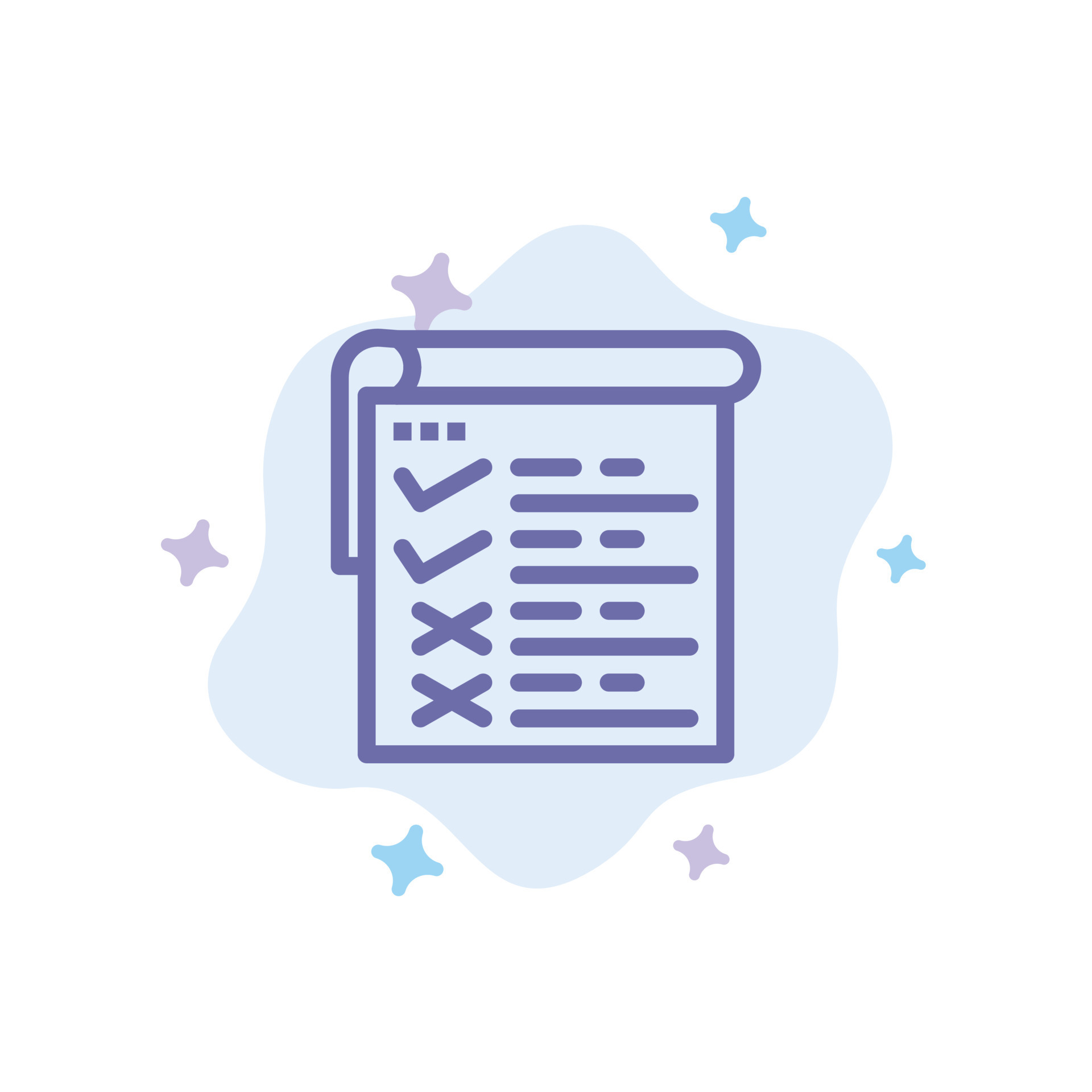 Checklist Testing Report Qa Blue Icon On Abstract Cloud Background 14676113 Vector Art At Vecteezy