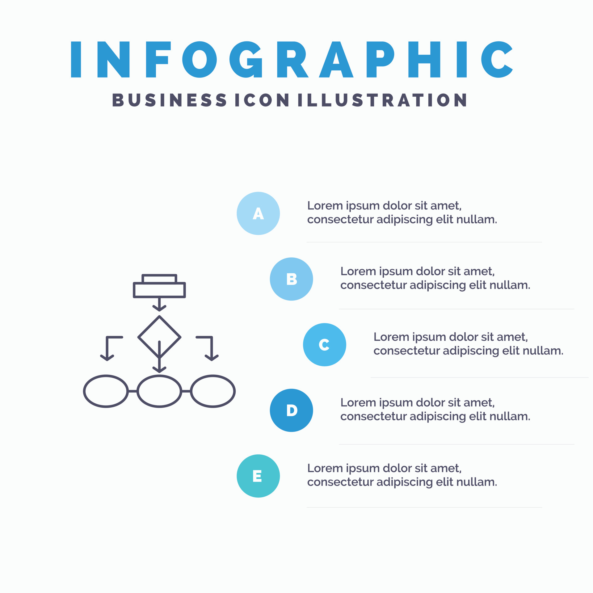 Flowchart Algorithm Business Data Architecture Scheme Structure Workflow Line icon with 5 steps ...