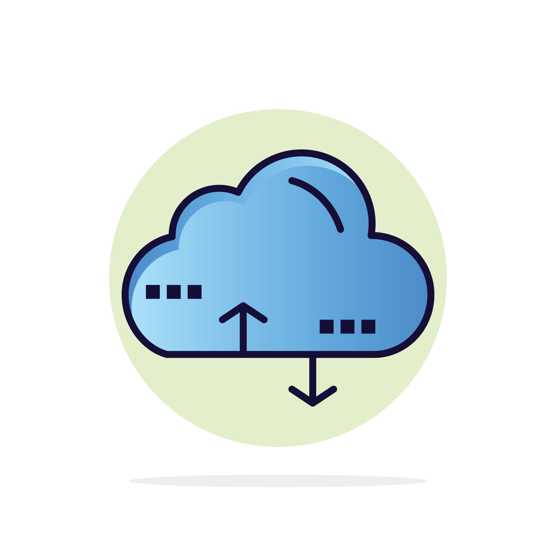 Cloud Computing Link Data Abstract Circle Background Flat Color Icon