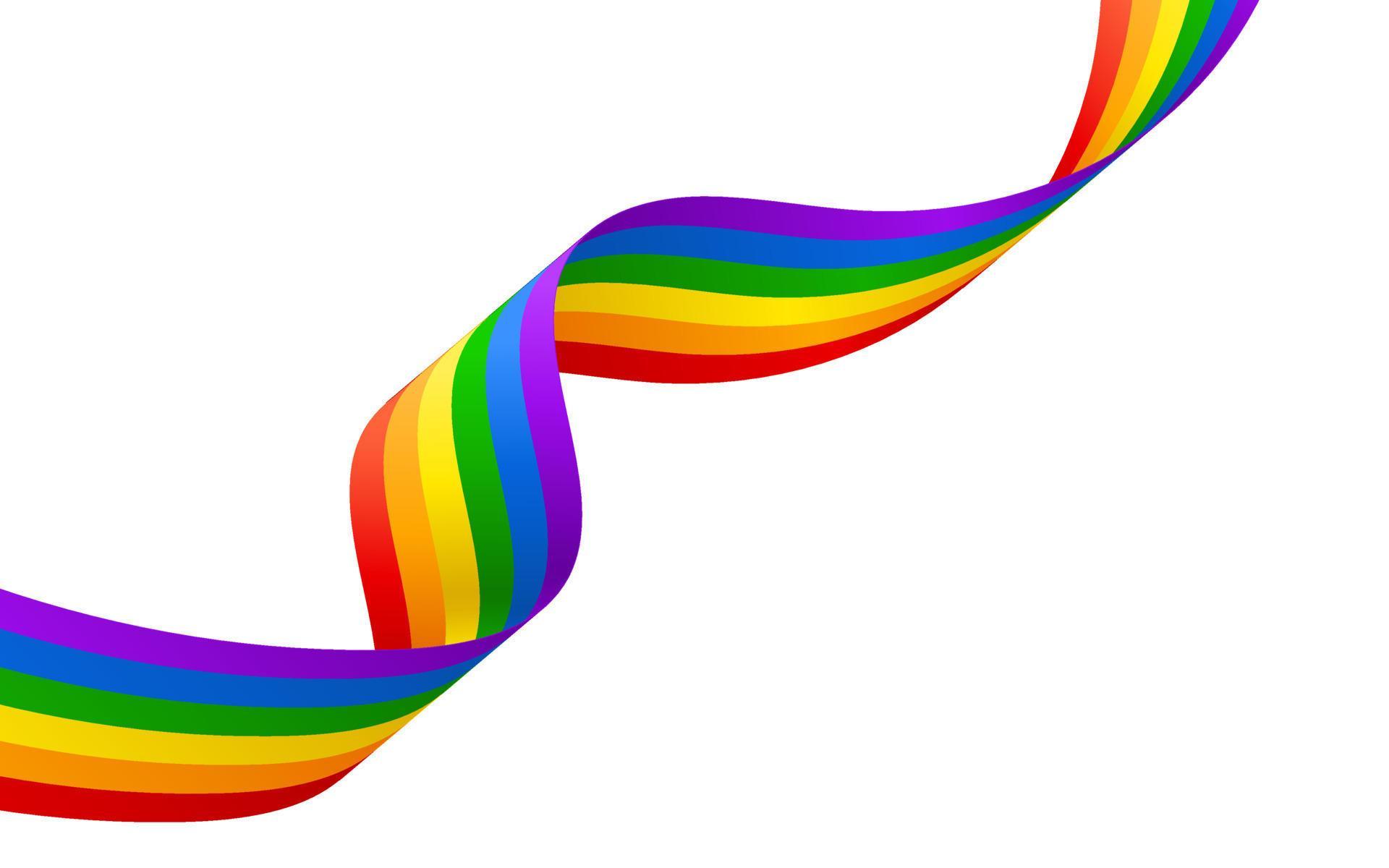 Positive striped rainbow. Social media banner or post template rainbow ...
