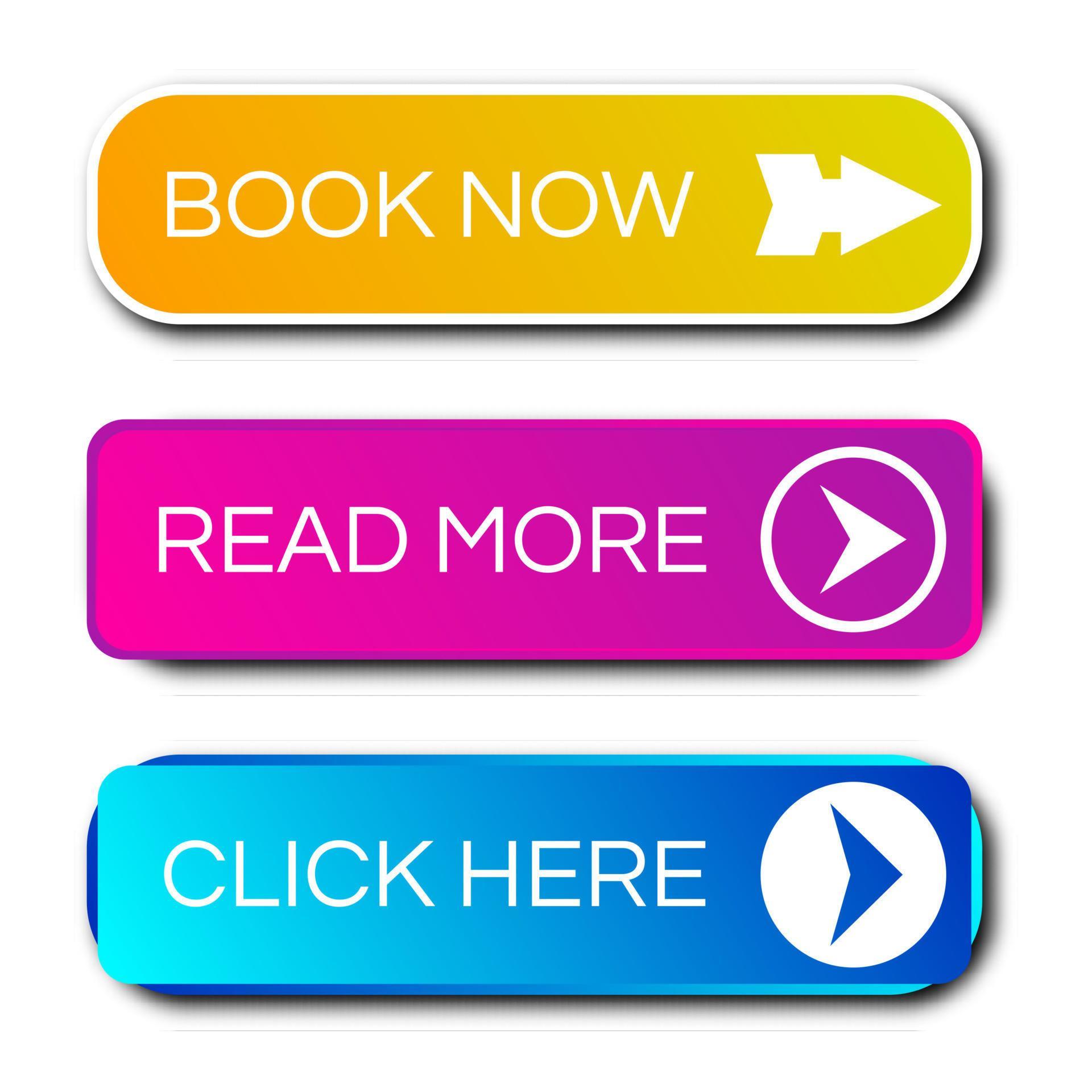 Set of three modern gradient buttons with shadows. Read more Buttons. Vector illustration ...