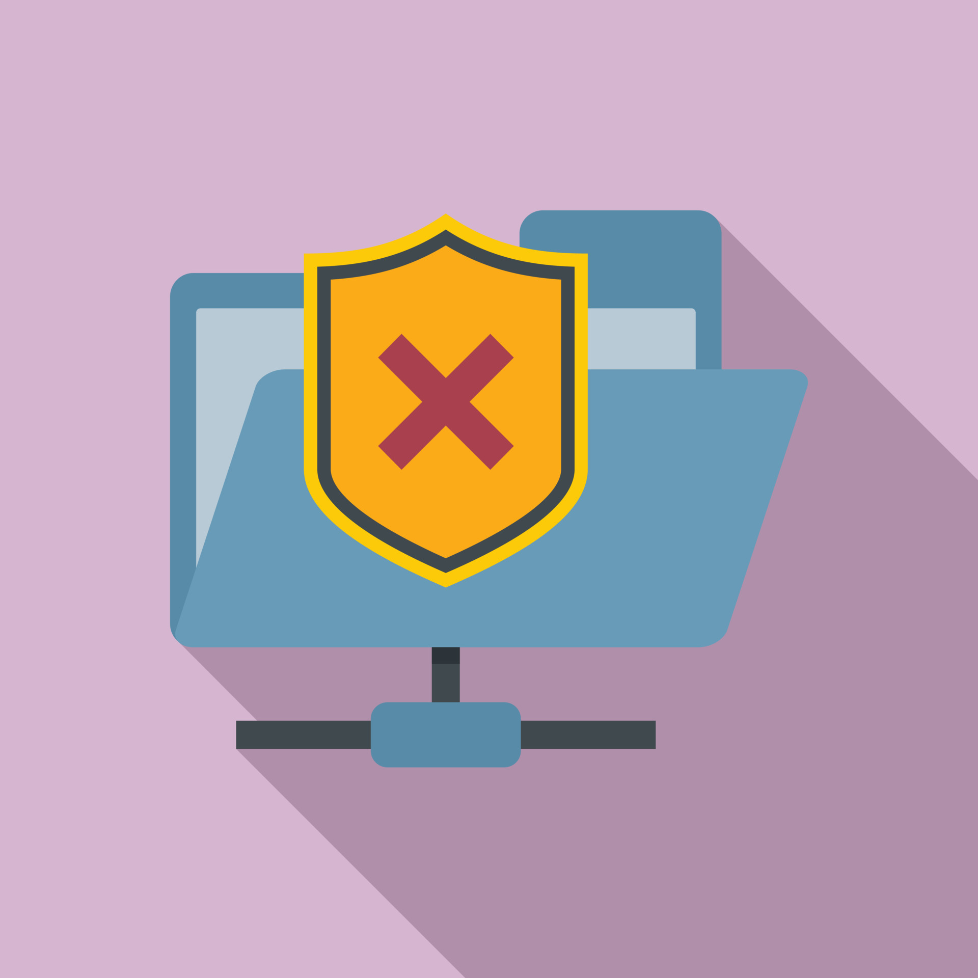 Folder Access Authentication Icon Flat Style 14684372 Vector Art At