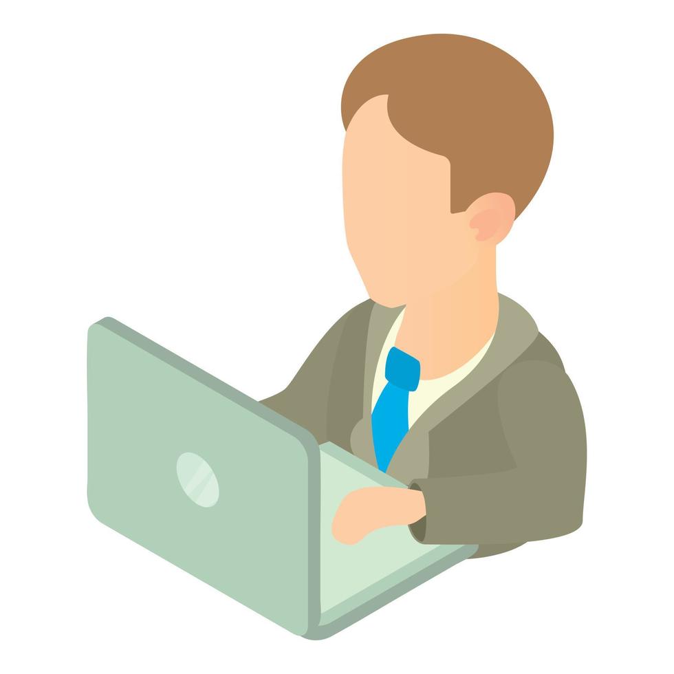 Businessman using his laptop icon, cartoon style 14684542 Vector Art at ... Businessman using his laptop icon, cartoon style 14684542 Vector Art at ...