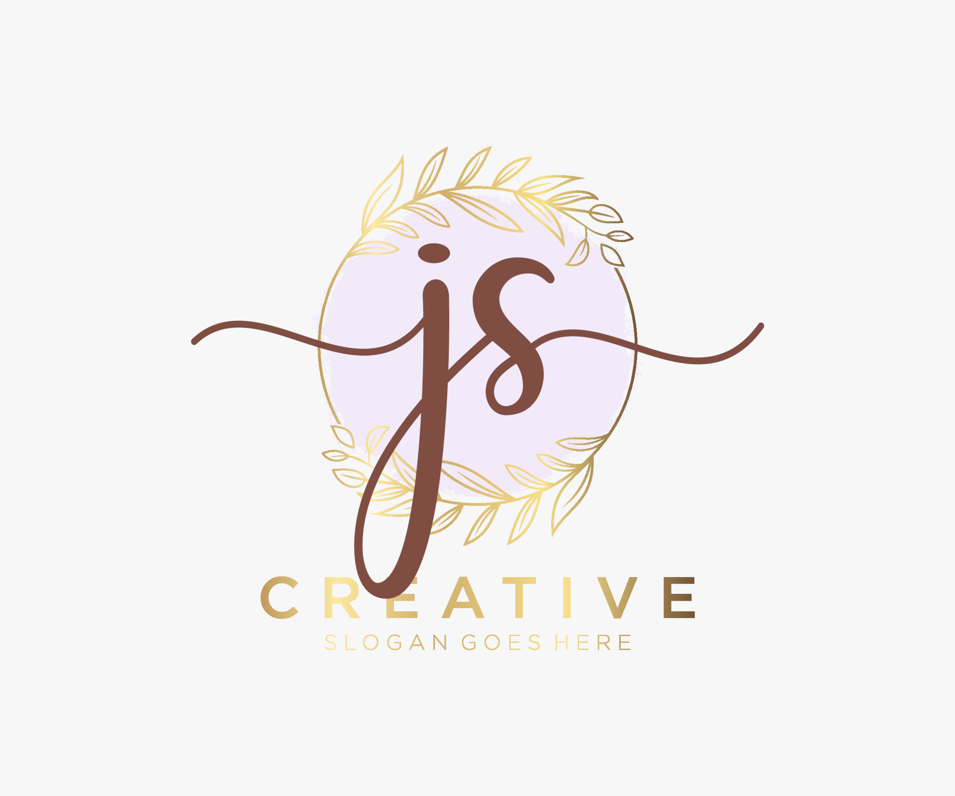 Initial JS feminine logo. Usable for Nature, Salon, Spa, Cosmetic and ...