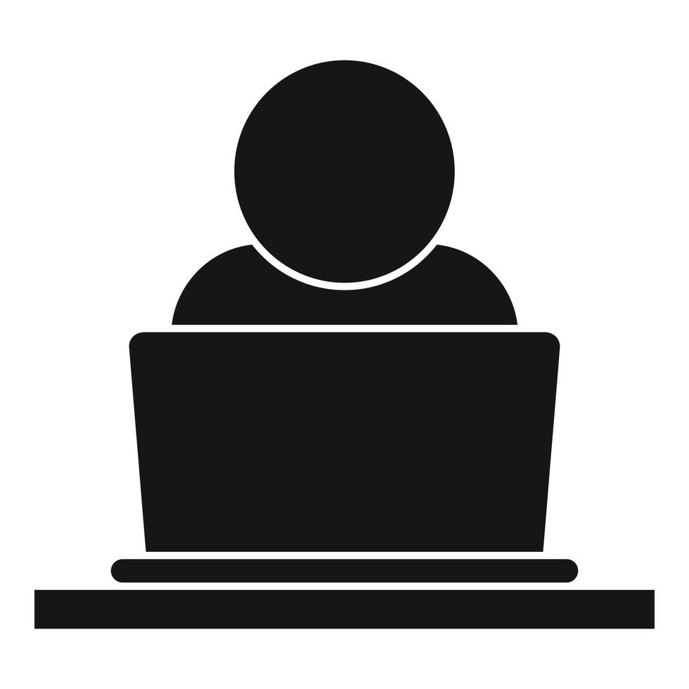 icono de freelancer portátil, estilo simple 14694236 Vector en Vecteezy