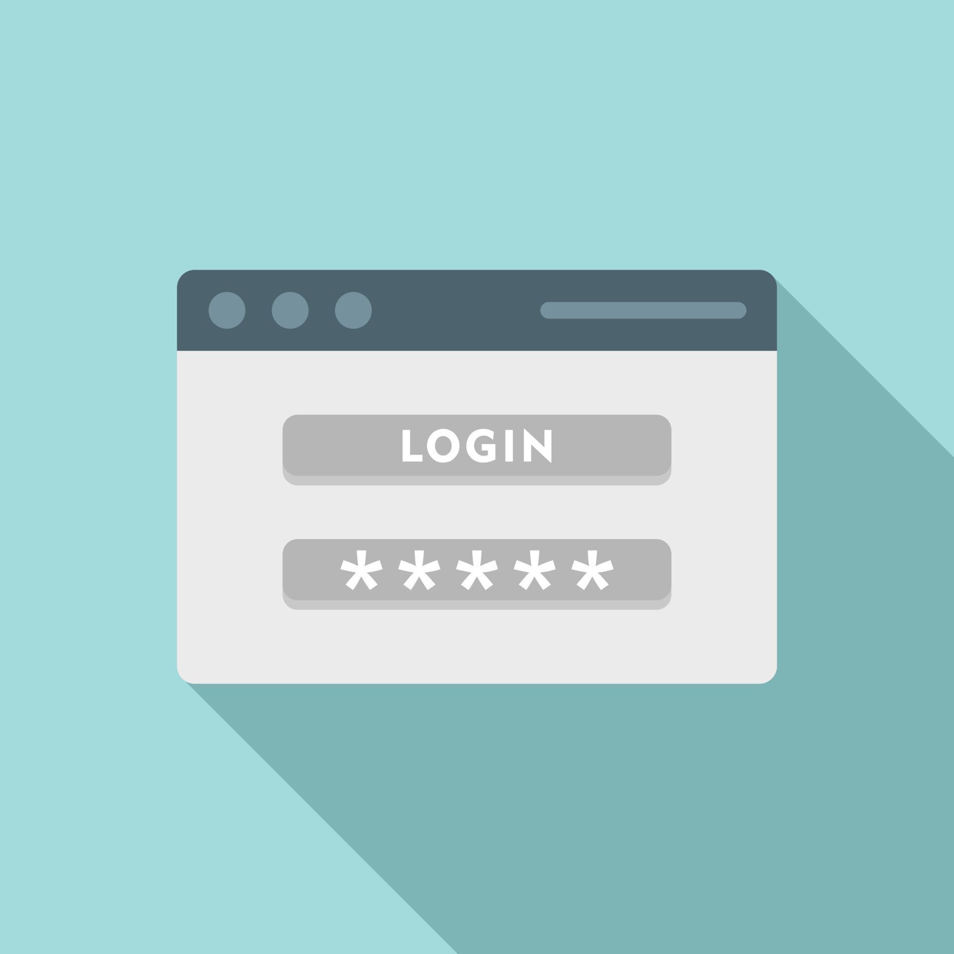 Login page authentication icon, flat style 14694723 Vector Art at Vecteezy