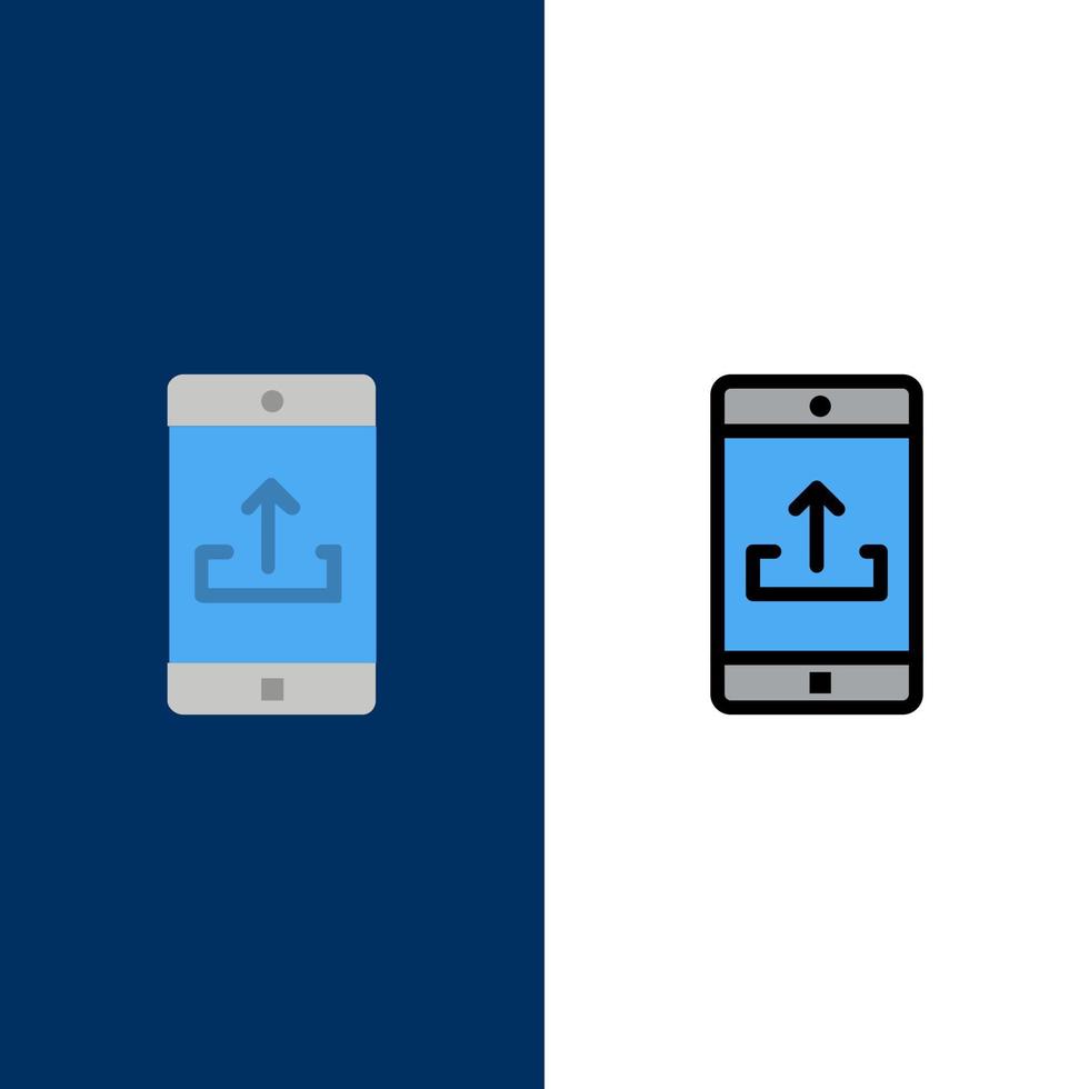 Application Mobile Mobile Application Smartphone Upload Icons Flat And