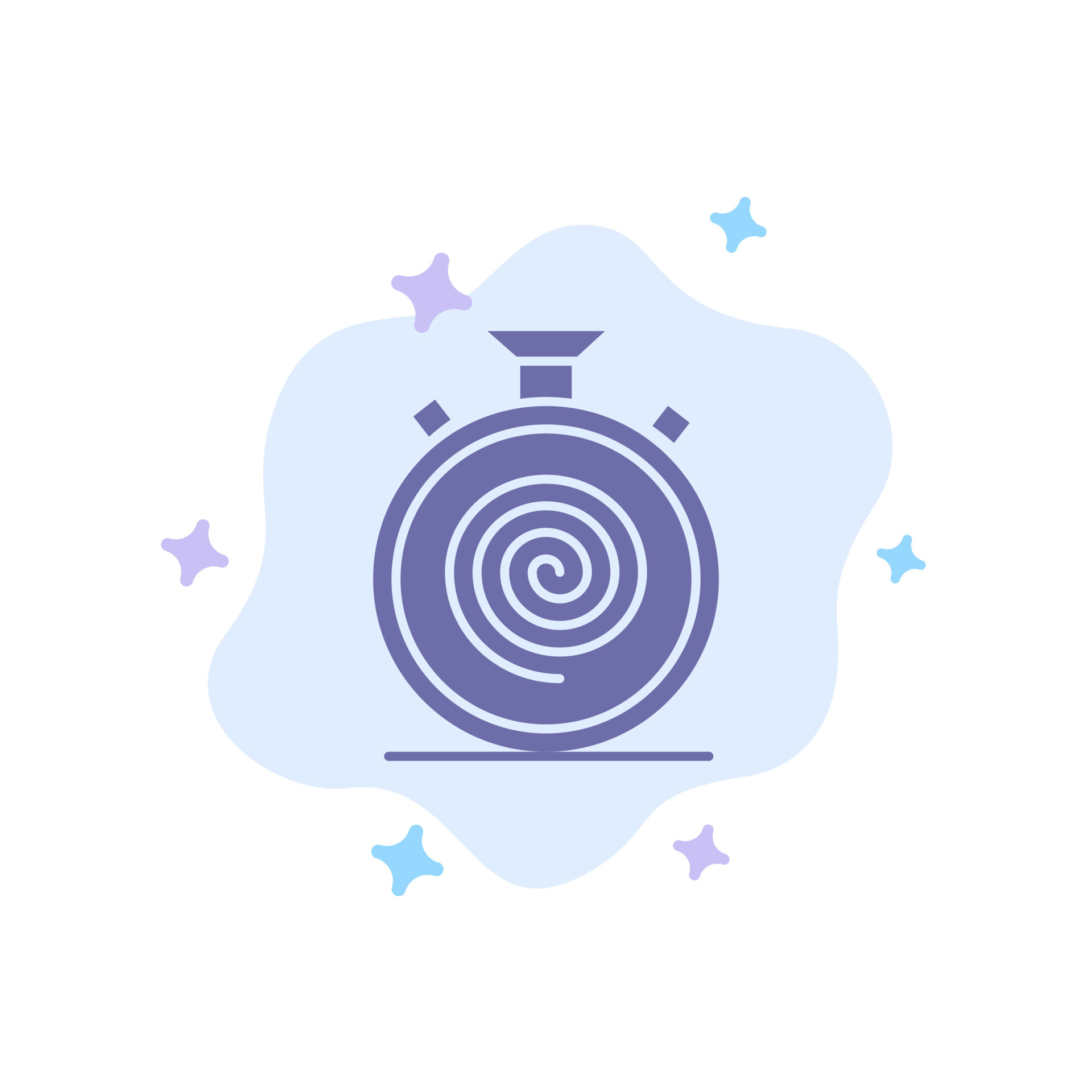 Action Cycle Flow Nonstop Slow Blue Icon On Abstract Cloud Background