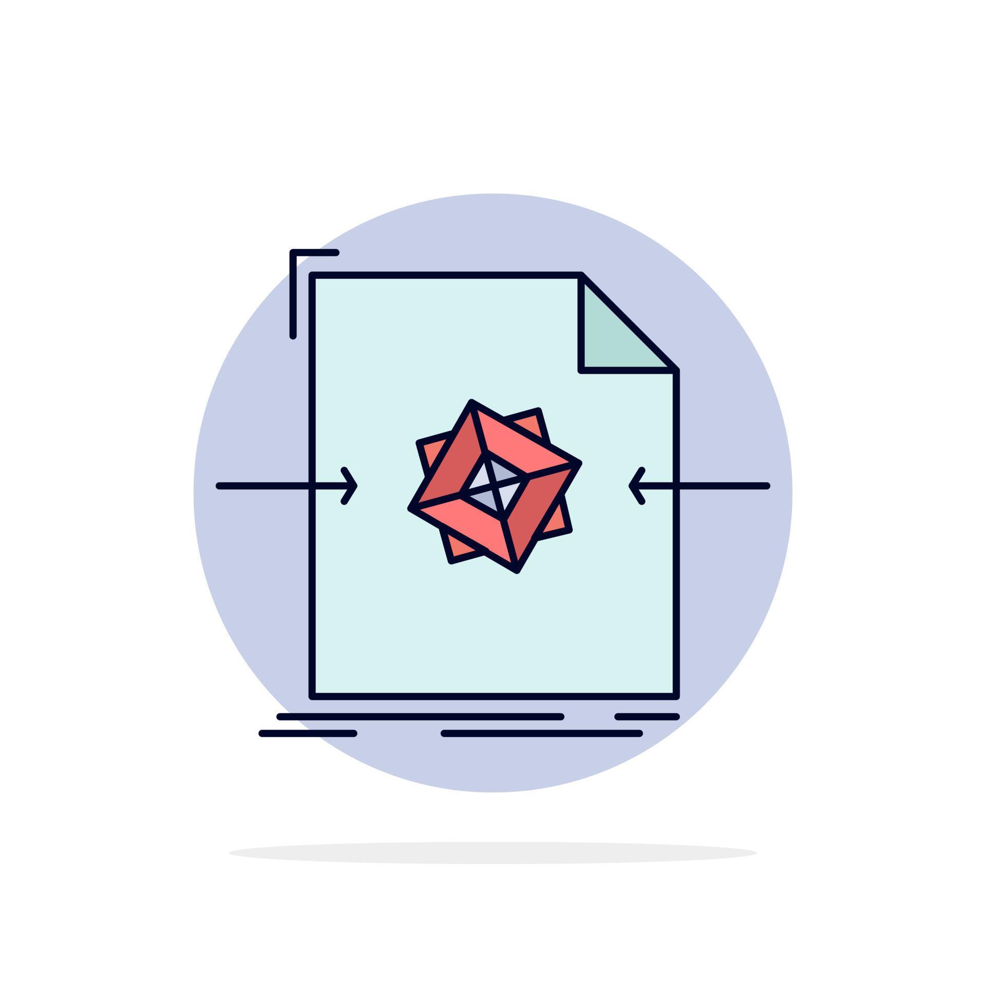 3d Document File Object Processing Flat Color Icon Vector 14699638 Vector Art At Vecteezy