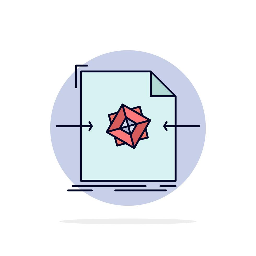 3d Document File Object Processing Flat Color Icon Vector 14699638 Vector Art At Vecteezy
