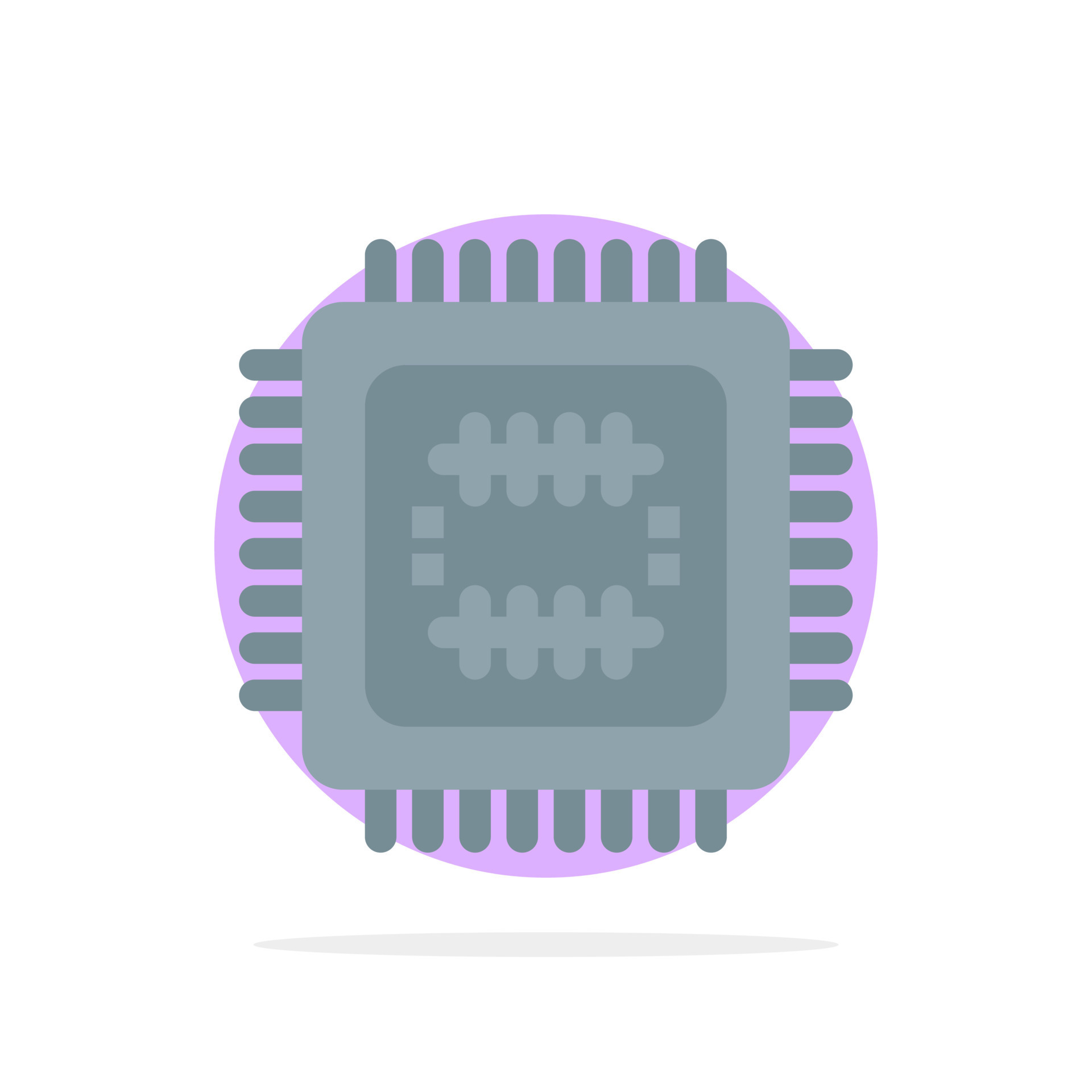 System Tech Technology Cpu Abstract Circle Background Flat Color Icon