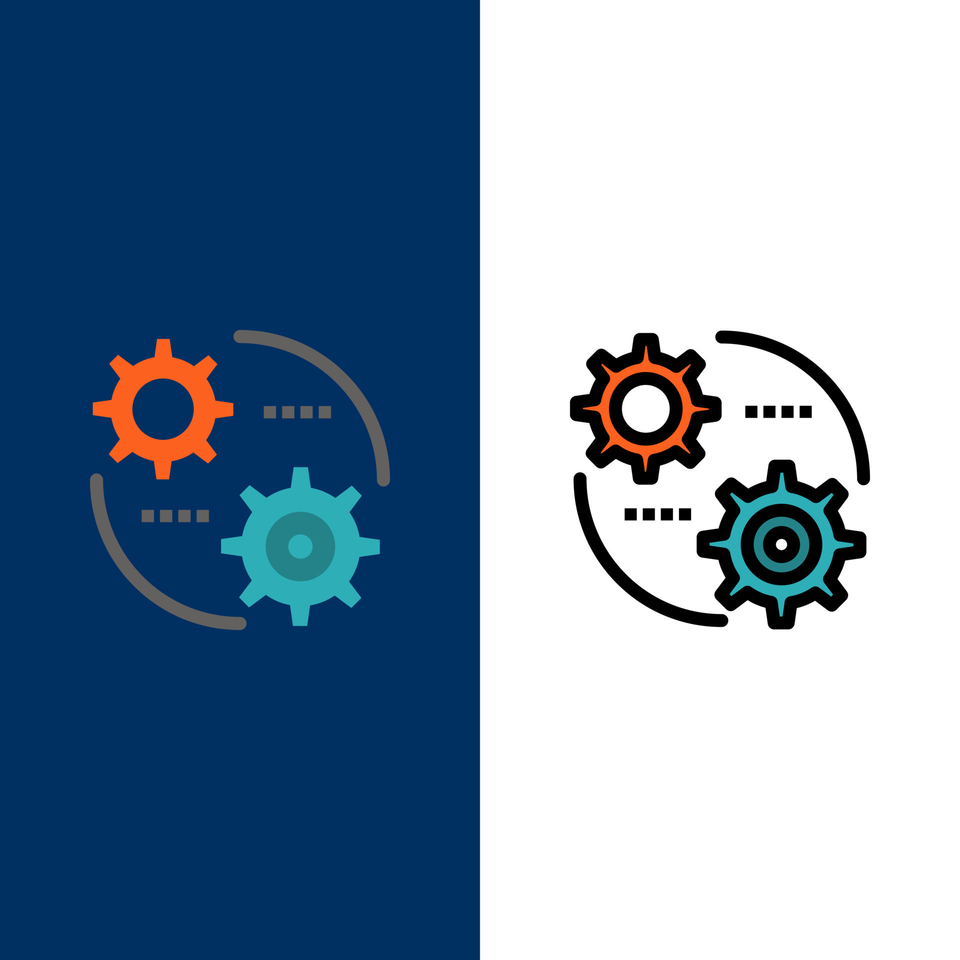 Control Setting Gear Setting Icons Flat and Line Filled Icon Set Vector Blue Background 14703568 ...