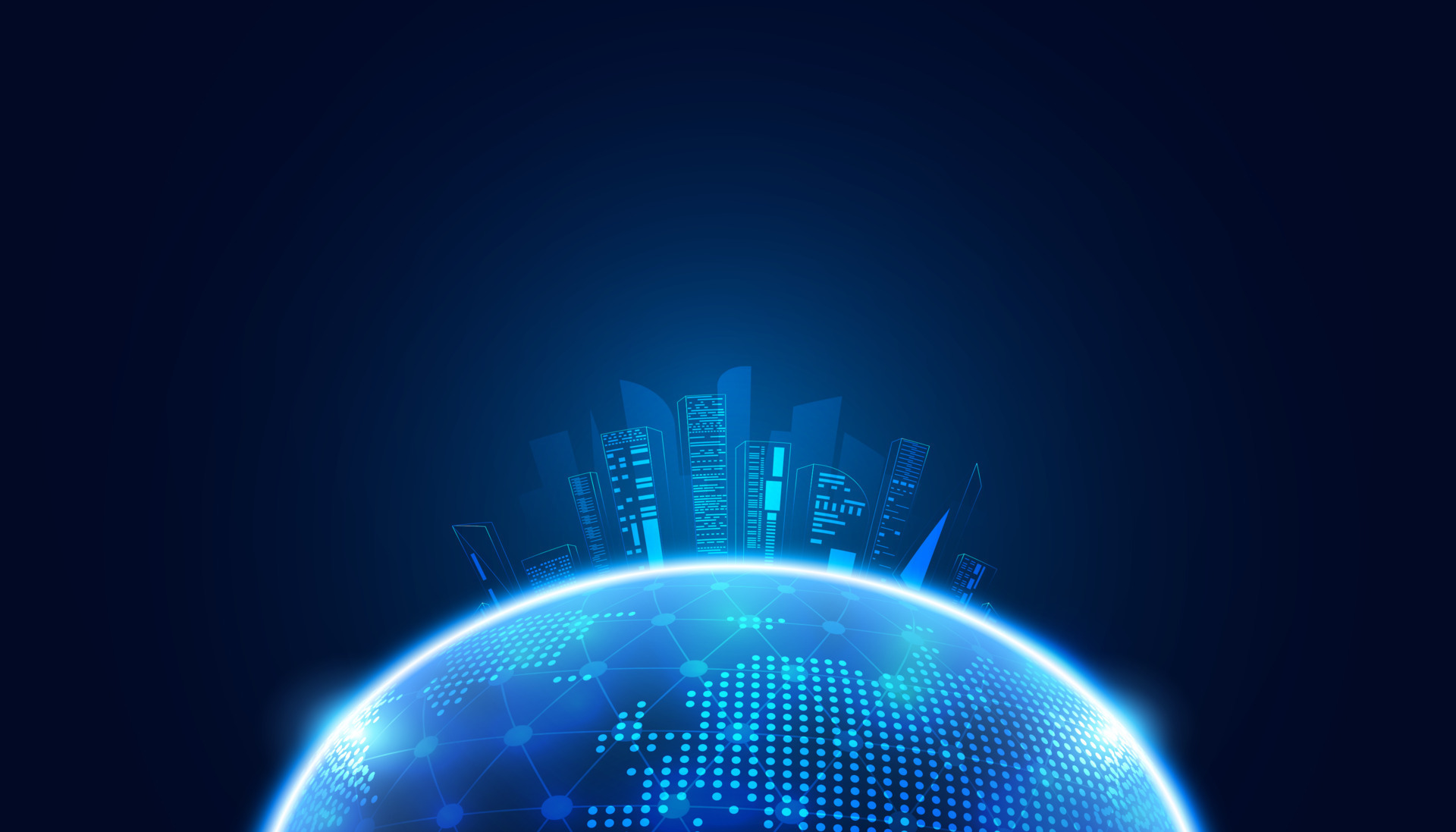 Abstract Global Dot Network Circle Digital Connection And Smart City