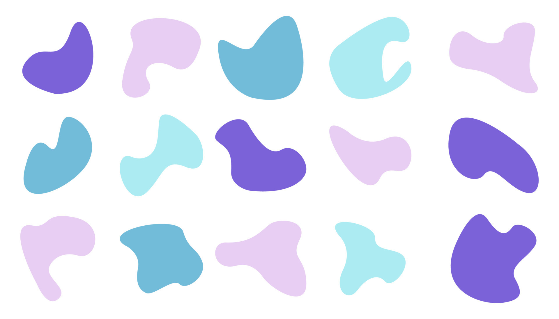 Colorful Abstract Blob Shape Set Collection On White Background Vector