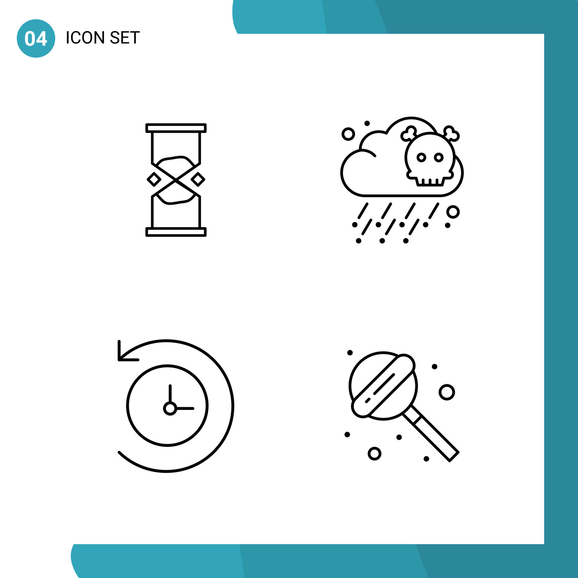 Vector Pack Of 4 Outline Symbols Line Style Icon Set On White