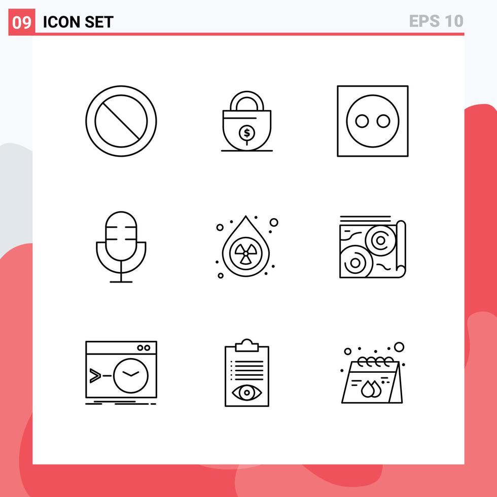 Stock Vector Icon Pack of 9 Line Signs and Symbols for clean products ... Stock Vector Icon Pack of 9 Line Signs and Symbols for clean products ...