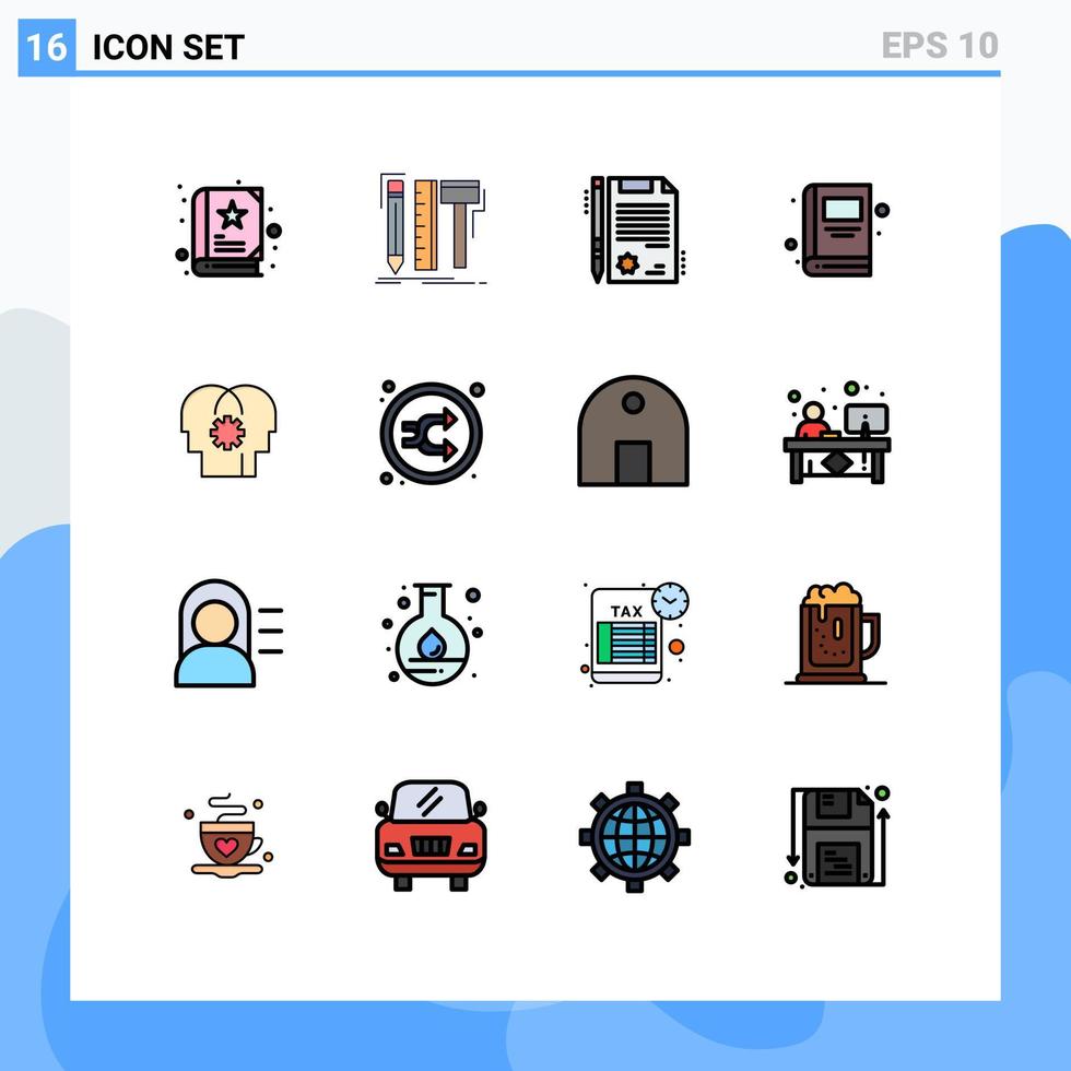 Set Of 16 Vector Flat Color Filled Lines On Grid For Setting Control Certificate Brain Education