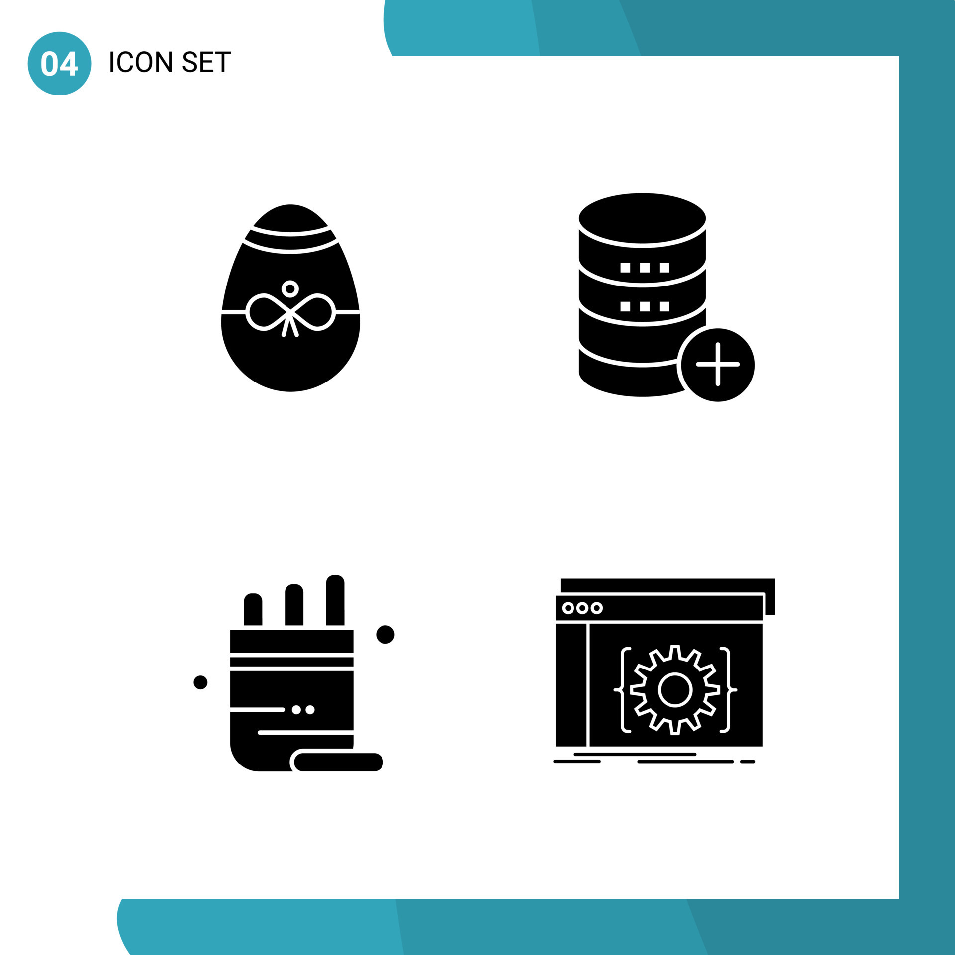 Vector Pack of 4 Glyph Symbols Solid Style Icon Set on White Background ...