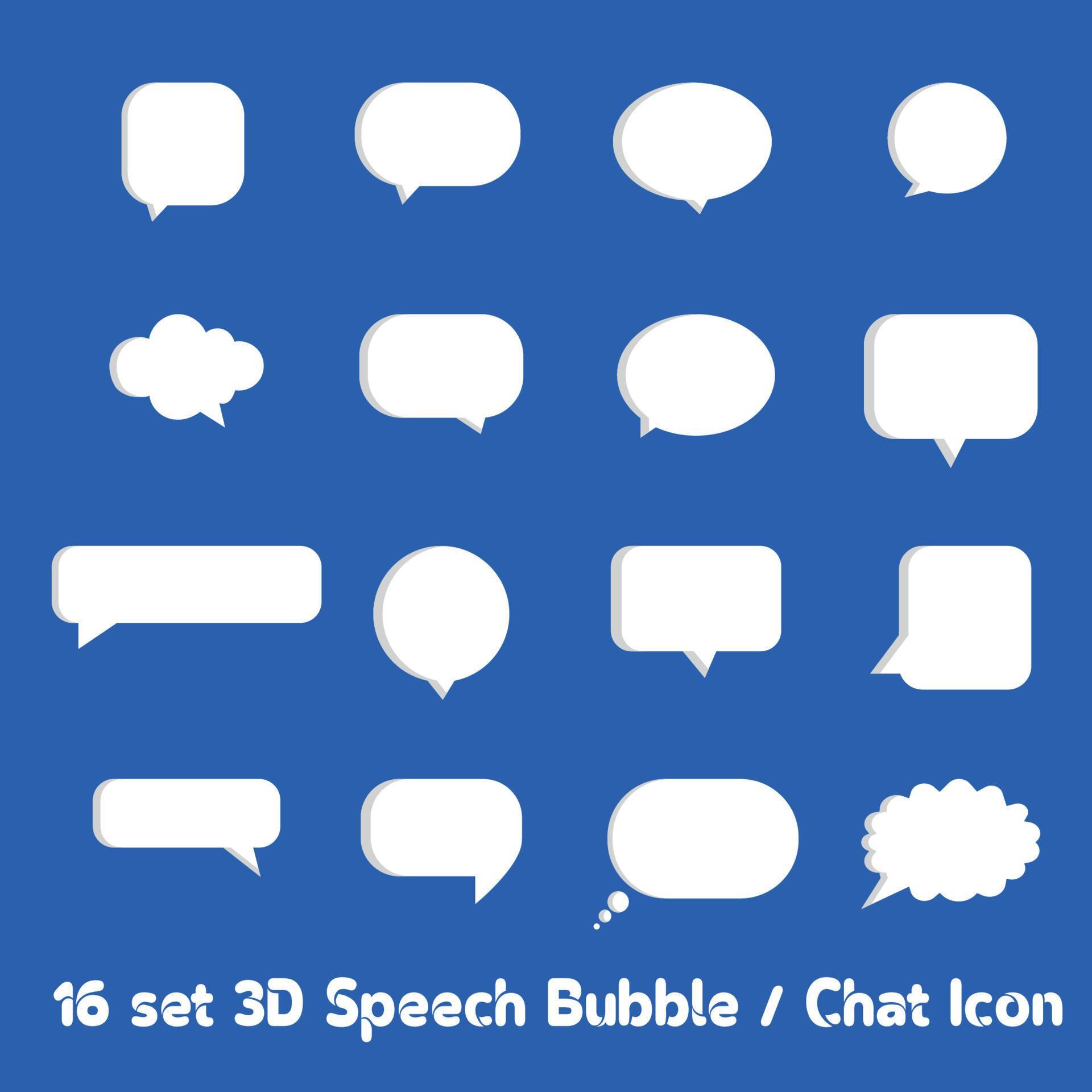 16 Of Set 3d White Speech Bubble Chat Message Icon Design 14715902