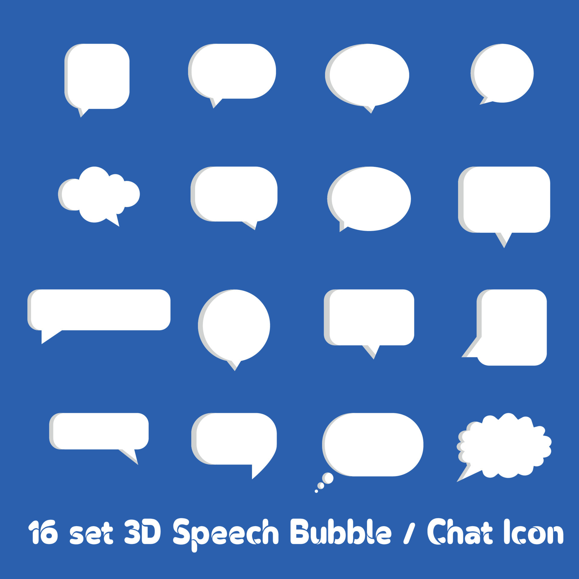 16 of Set 3D white speech bubble, Chat message icon design. 14715902 ...