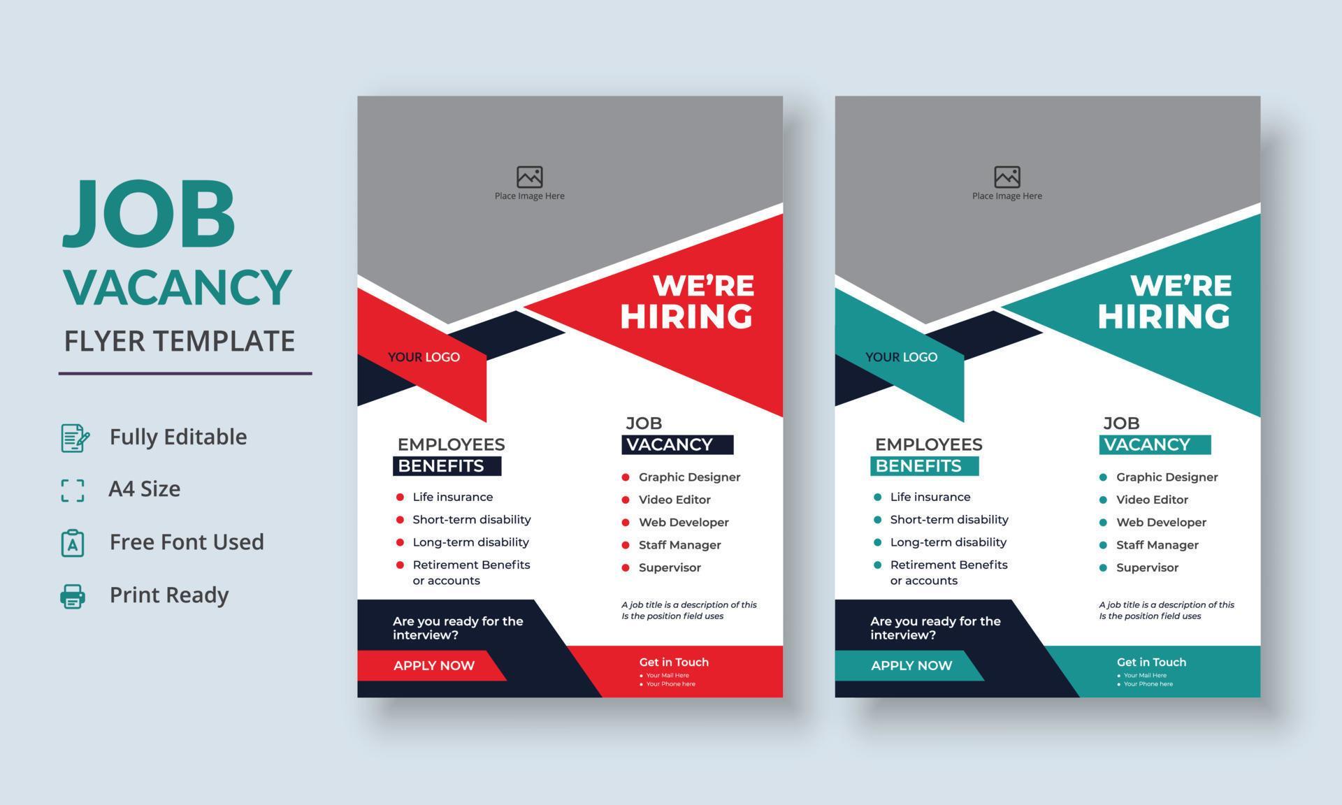 Job Vacancy Flyer Template, Job Recruitment Flyer, We are Hiring Job ...