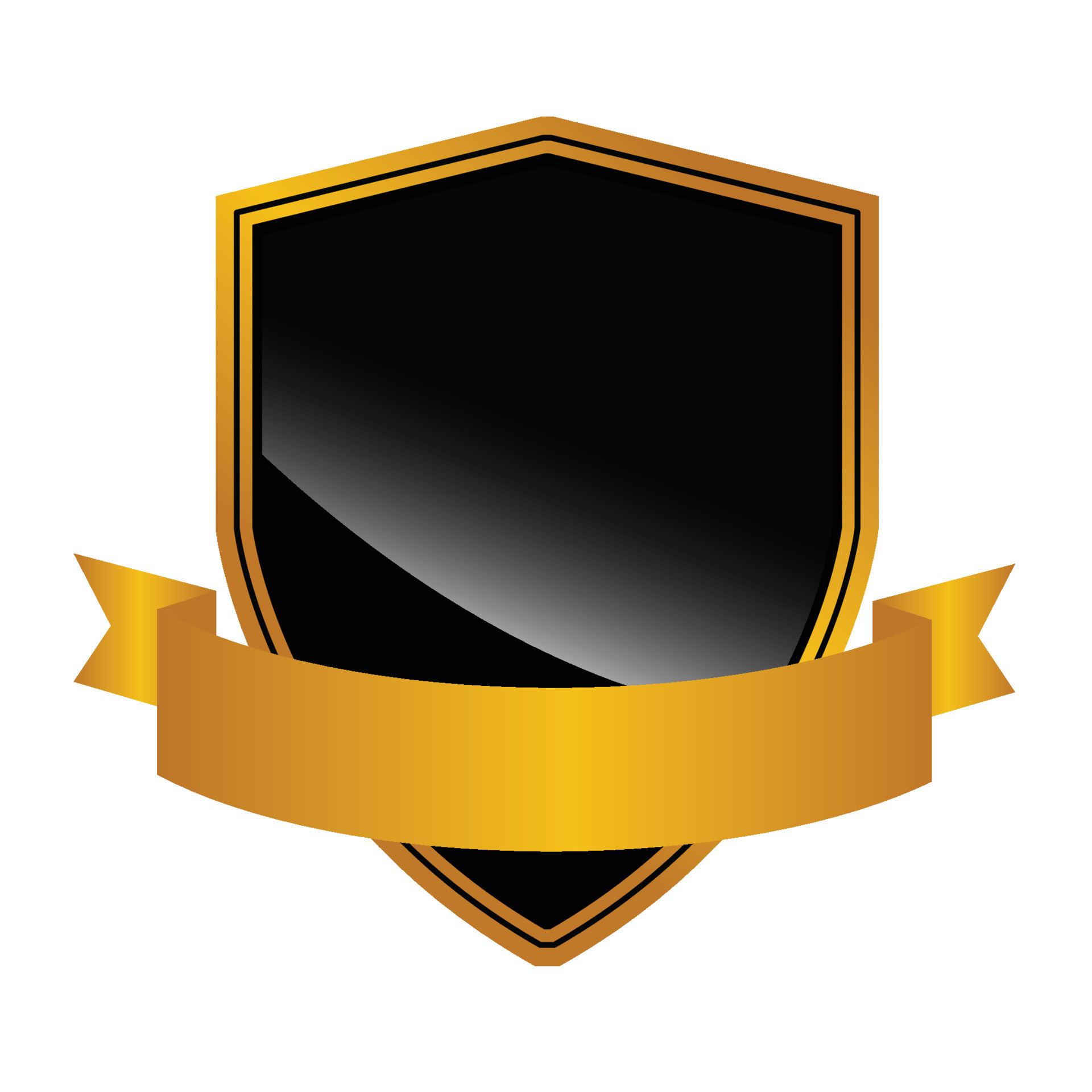 Black Gold Emblem Shield Ribbon Vector Design 14719642 Vector Art At