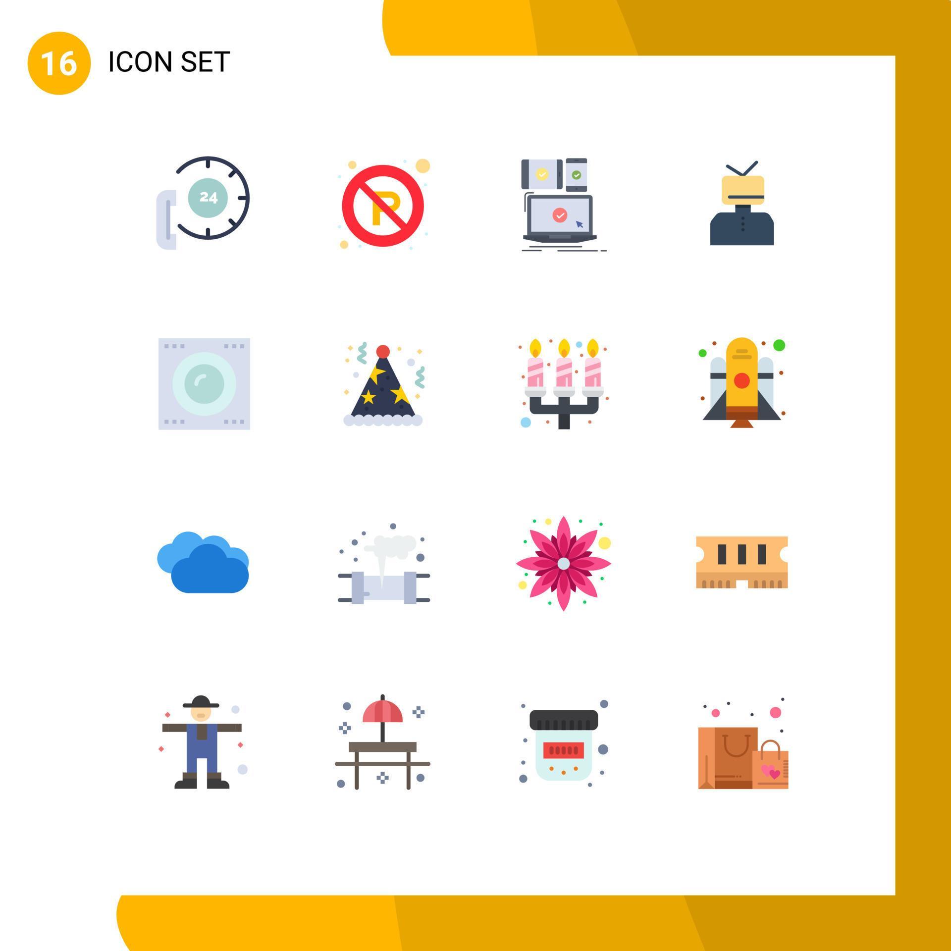 Set Of 16 Modern Ui Icons Symbols Signs For Happy Affirmations Sign Affirmation Responsive