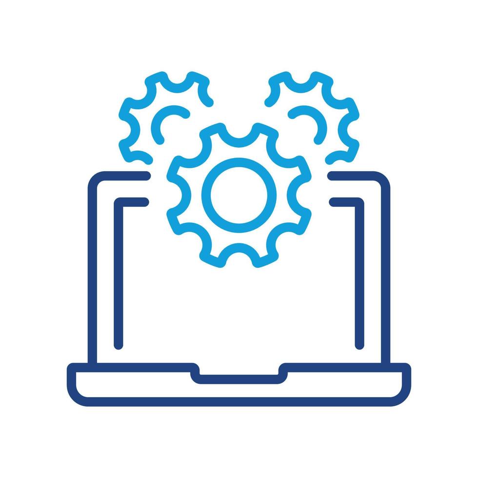 Service Of Software Color Line Icon Computer System Update Linear