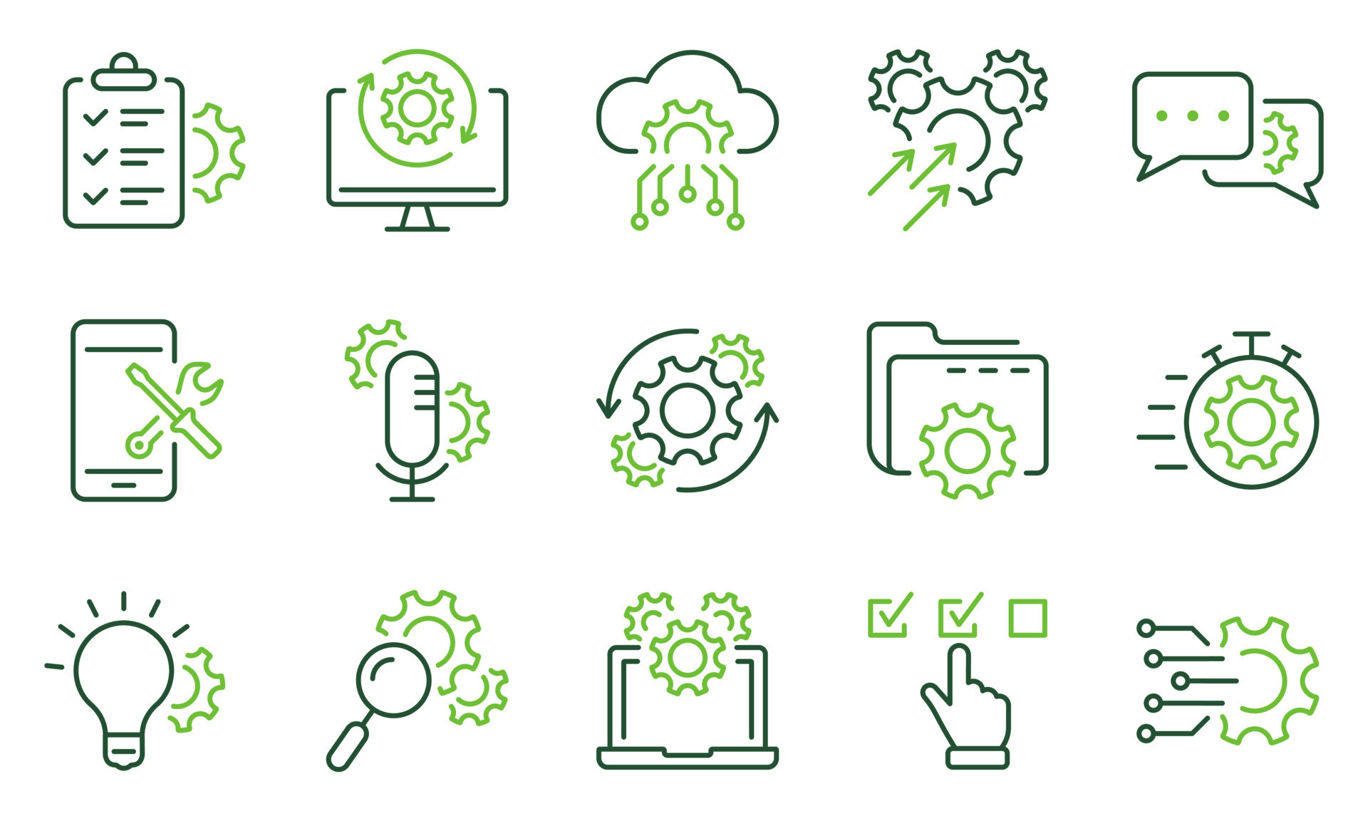 Technology Configuration Line Icon Innovation Business Process Outline