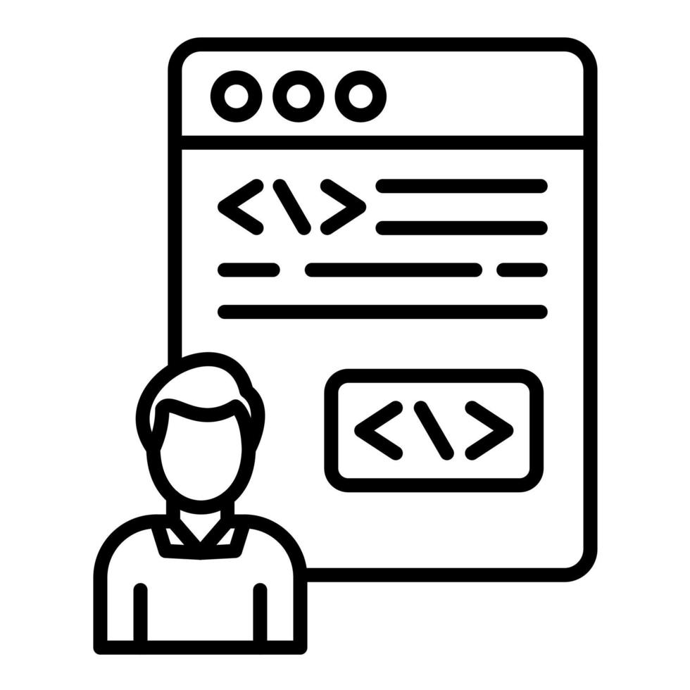 Citizen Developer Male Line Icon 14721810 Vector Art at Vecteezy