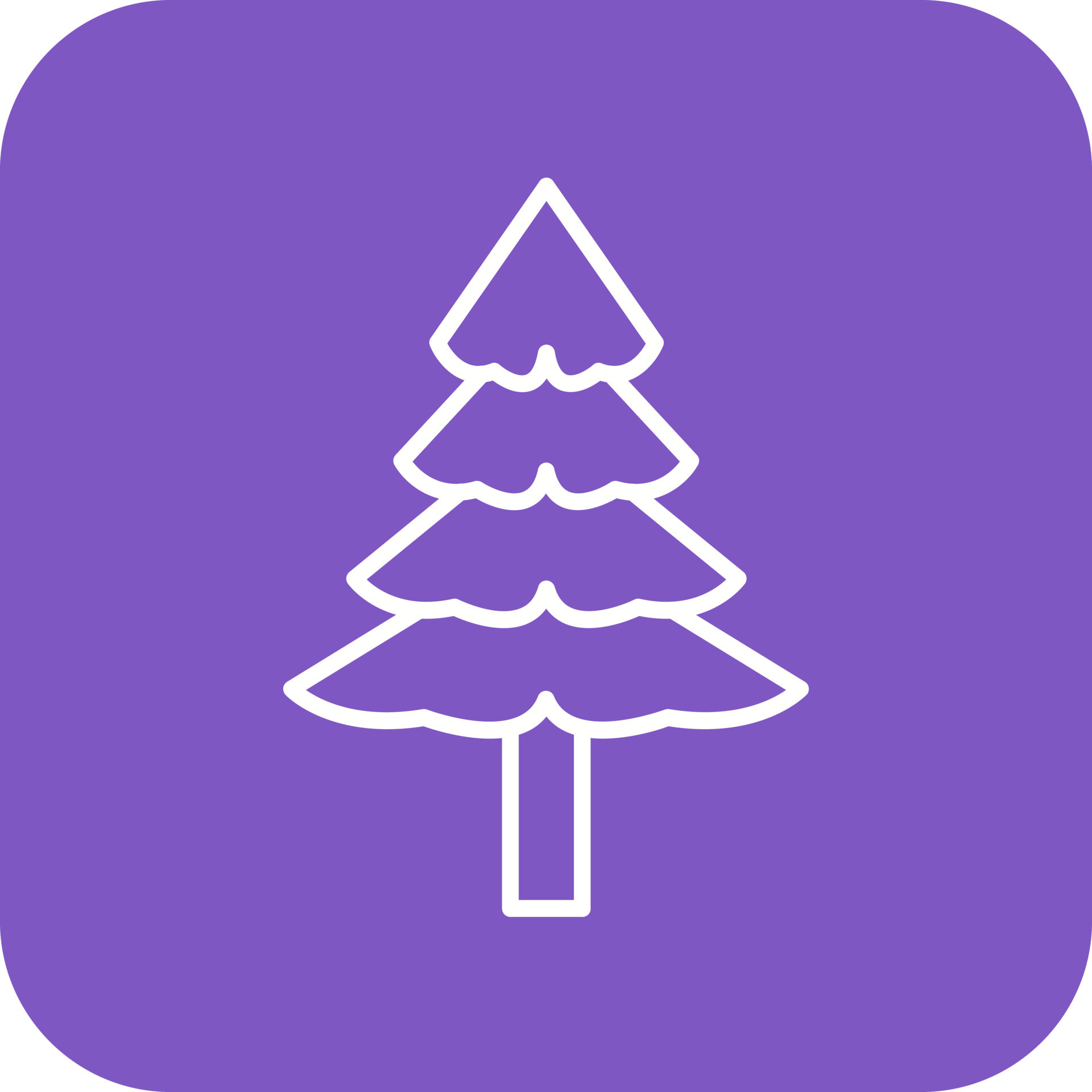 Pine Tree Line Round Corner Background Icons 14722721 Vector Art at ...