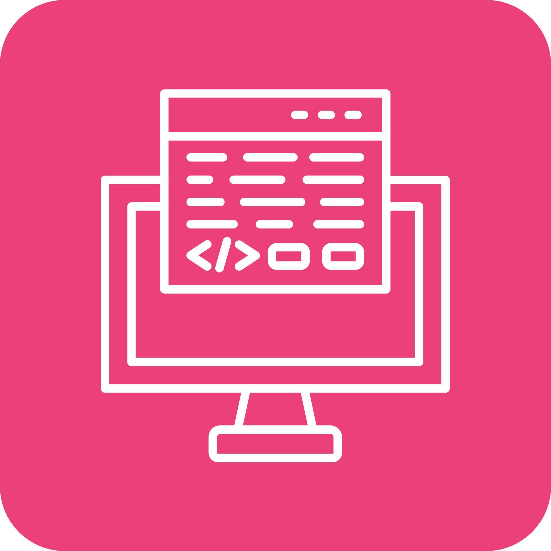 Programming Line Round Corner Background Icons 14724364 Vector Art At
