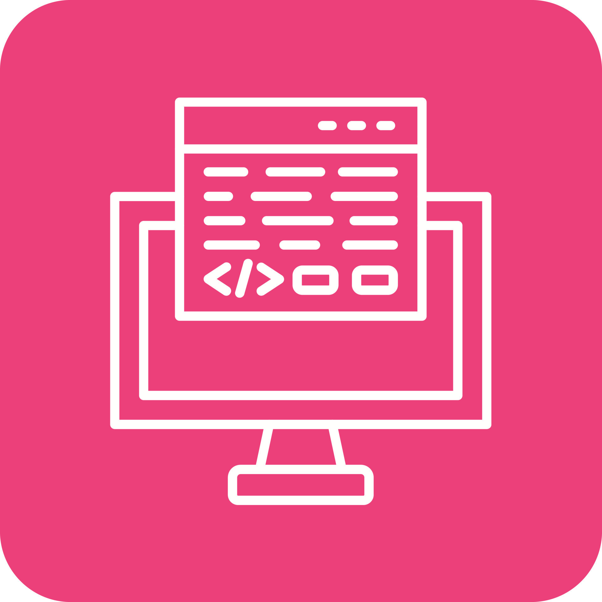 Programming Line Round Corner Background Icons 14724364 Vector Art at ...