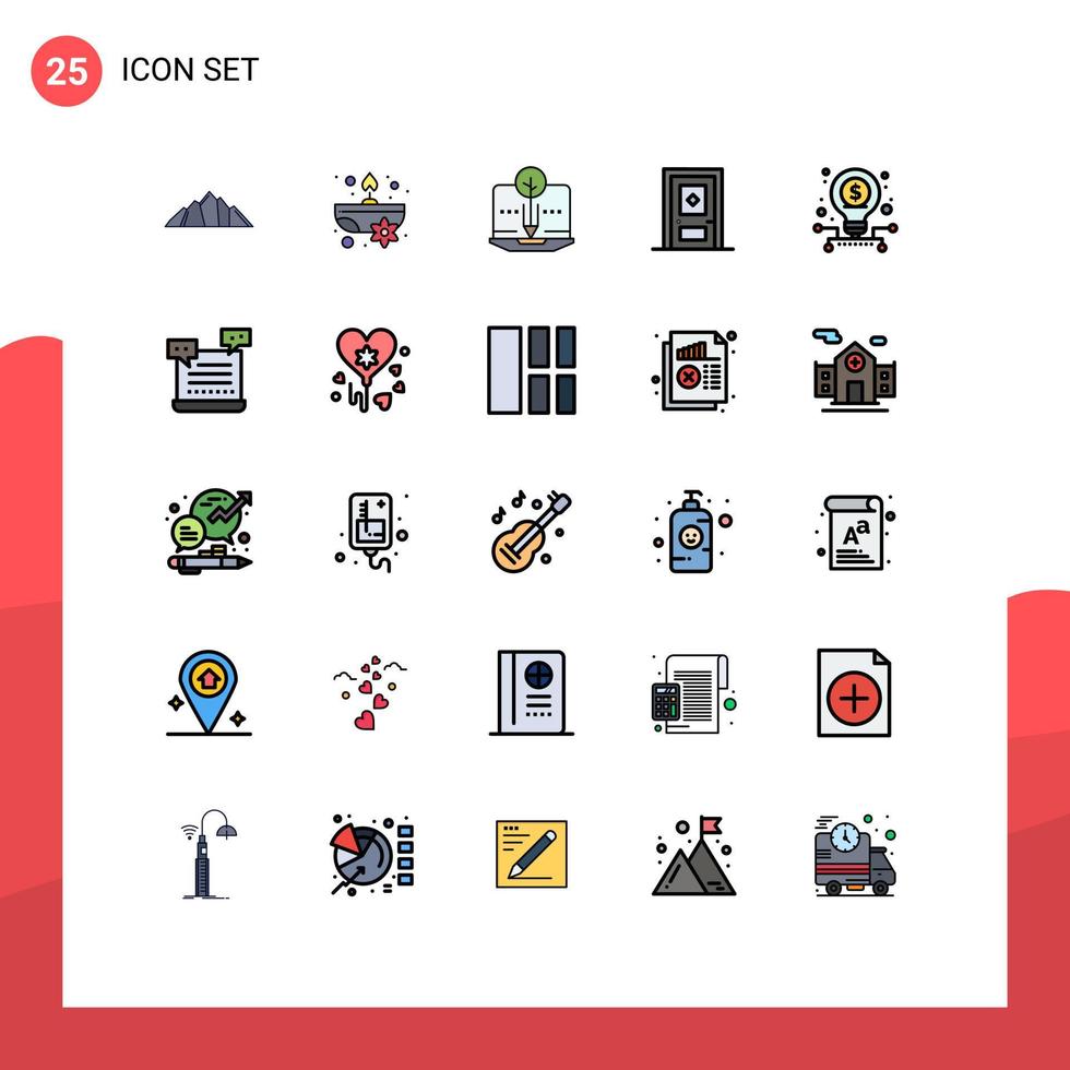 Stock Vector Icon Pack of 25 Line Signs and Symbols for business ...