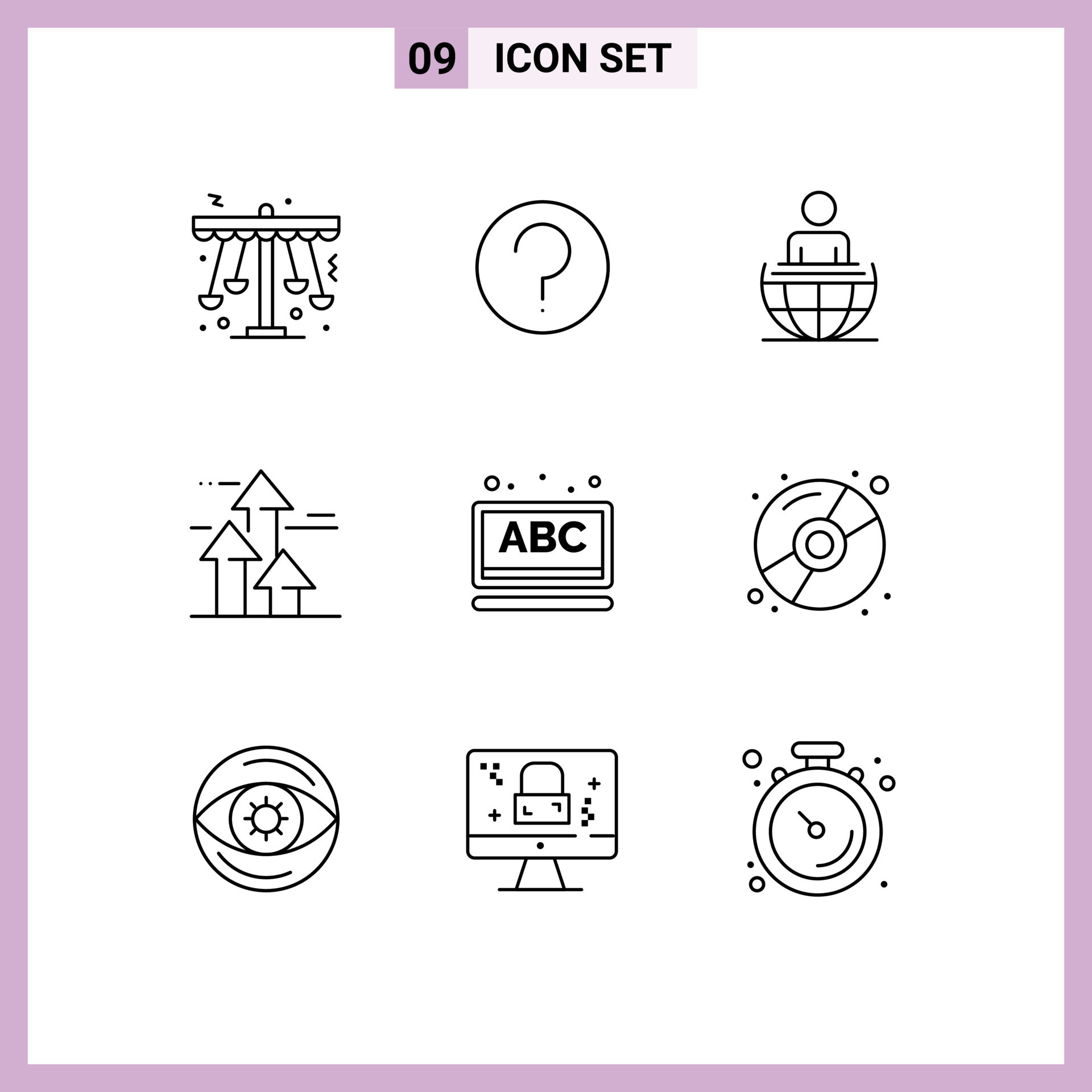 Universal Icon Symbols Group Of 9 Modern Outlines Of Limits Breaking