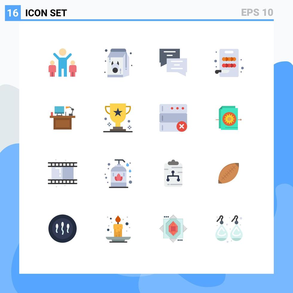 16 Universal Flat Colors Set For Web And Mobile Applications Monitor Desk Chat Computer Cutting