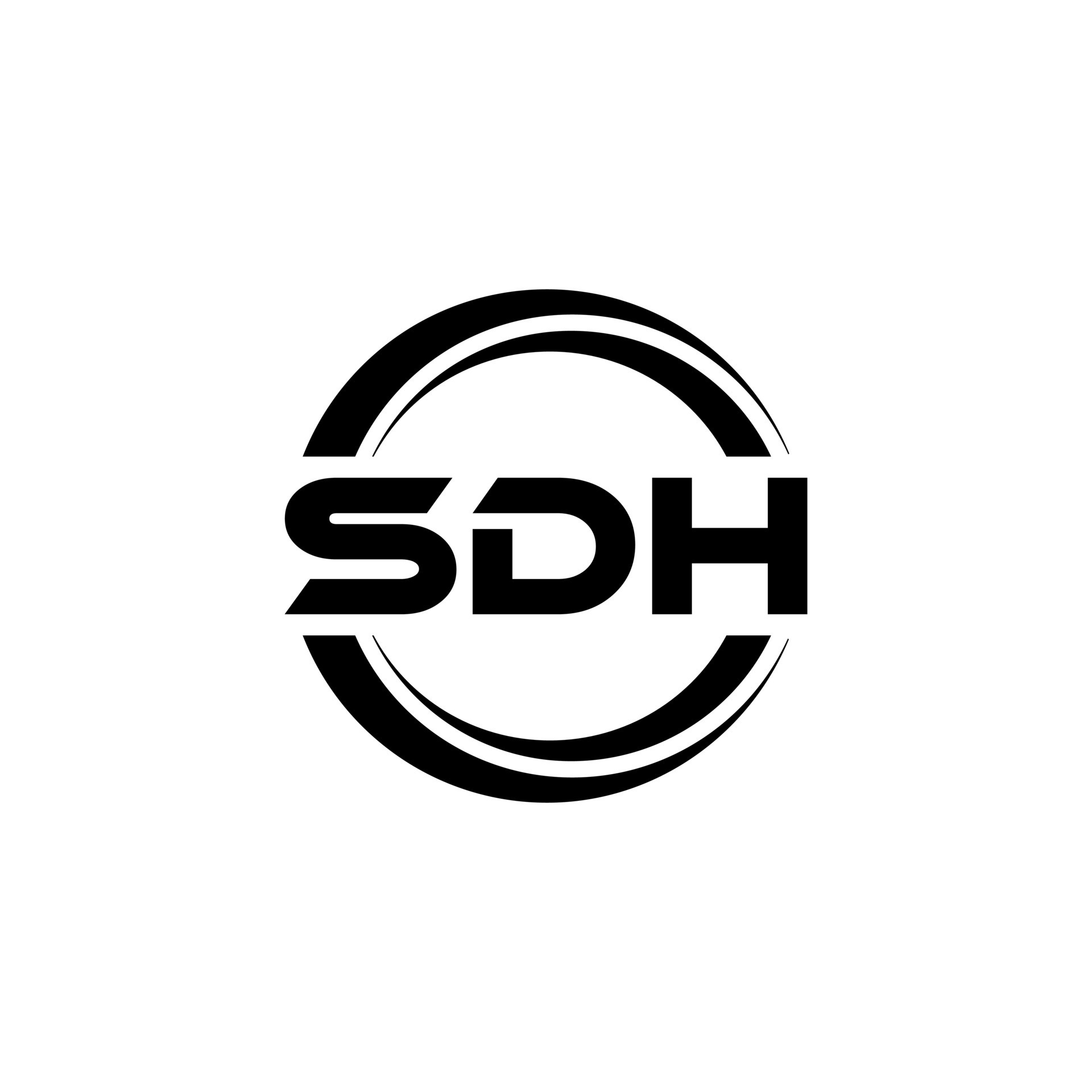 diseño del logotipo de la letra sdh en la ilustración. logotipo vectorial, diseños de caligrafía ...