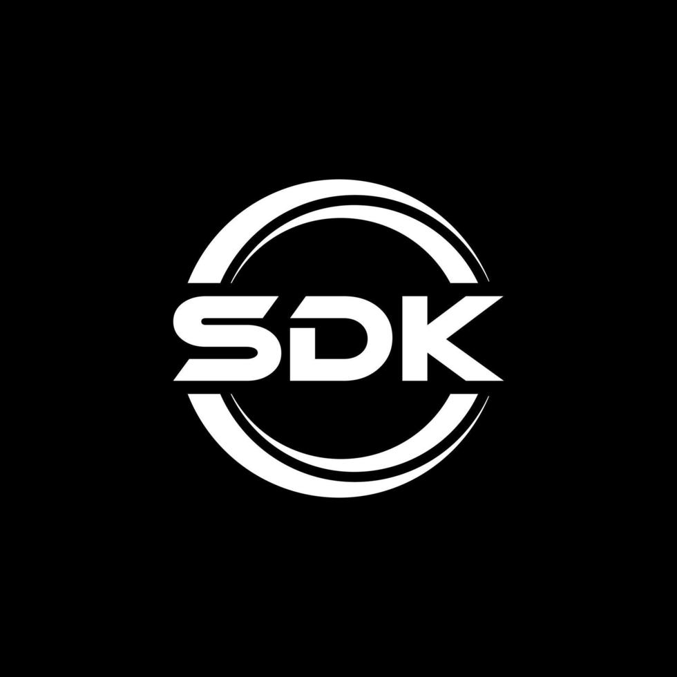SDK letter logo design in illustration. Vector logo, calligraphy ...